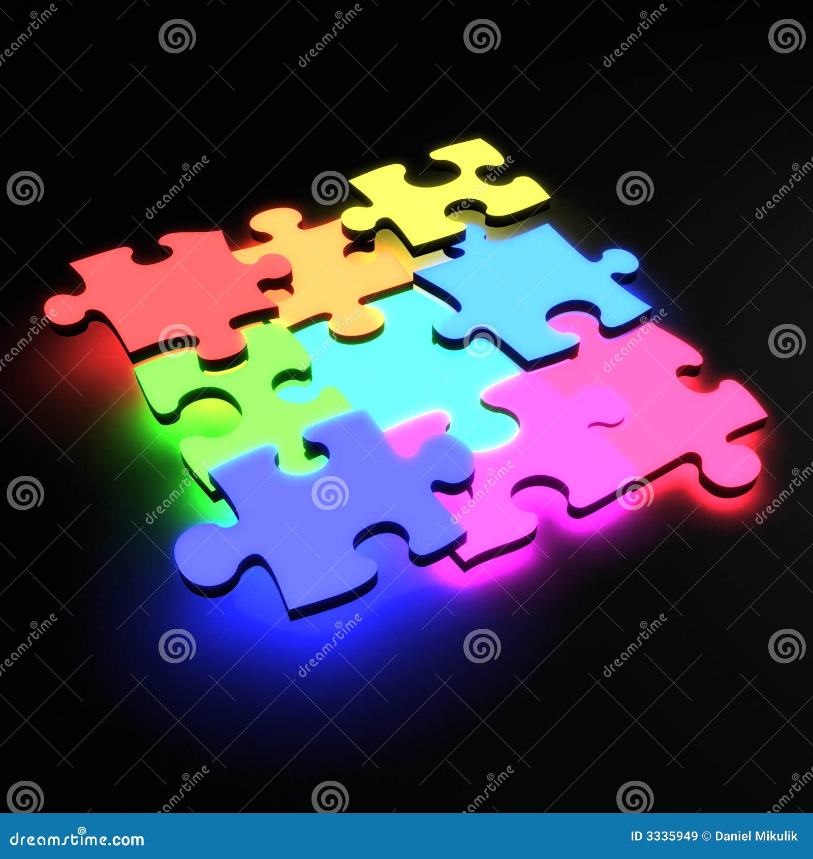 Puzzle Neon stock illustration. Illustration of graphic - 3335949
