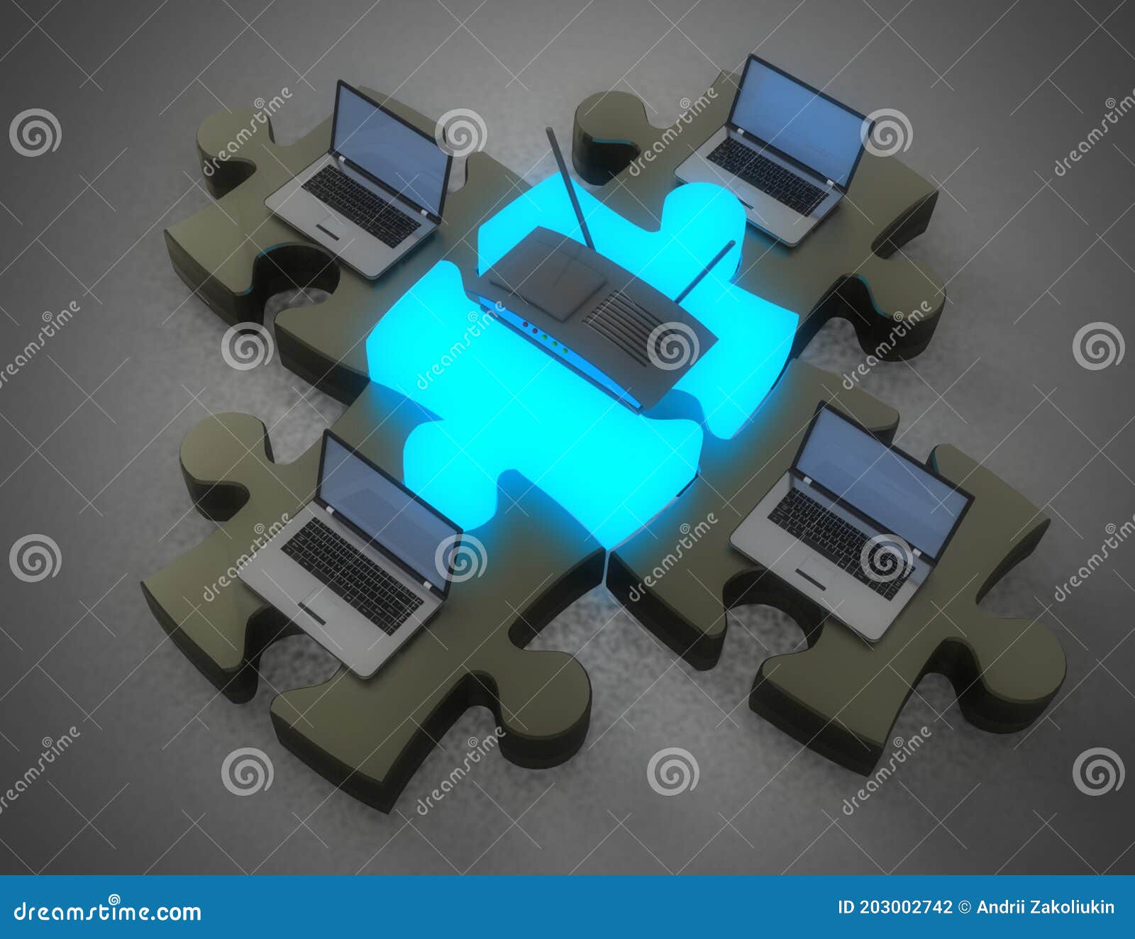 Puzzle Network Concept . Illustration Stock Illustration - Illustration ...