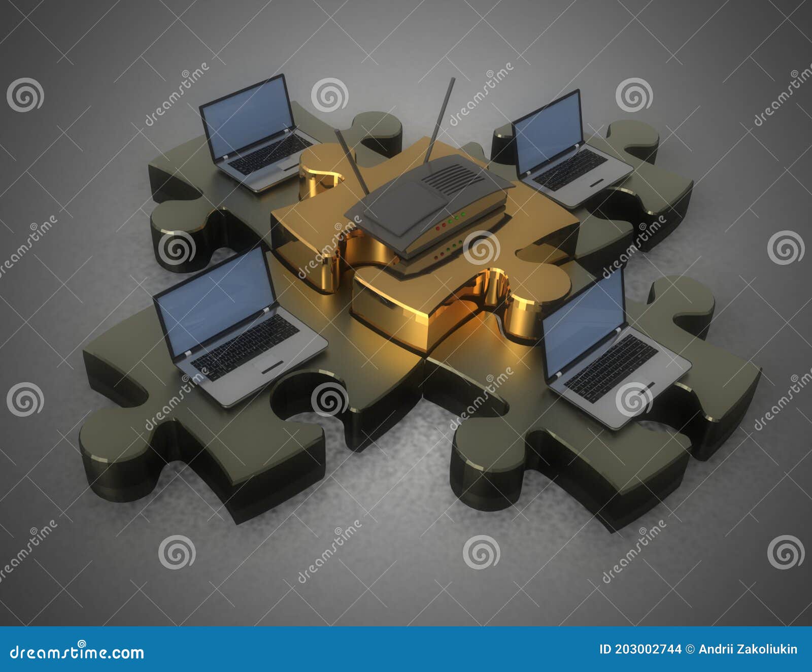 Puzzle Network Concept . Illustration Stock Illustration - Illustration ...