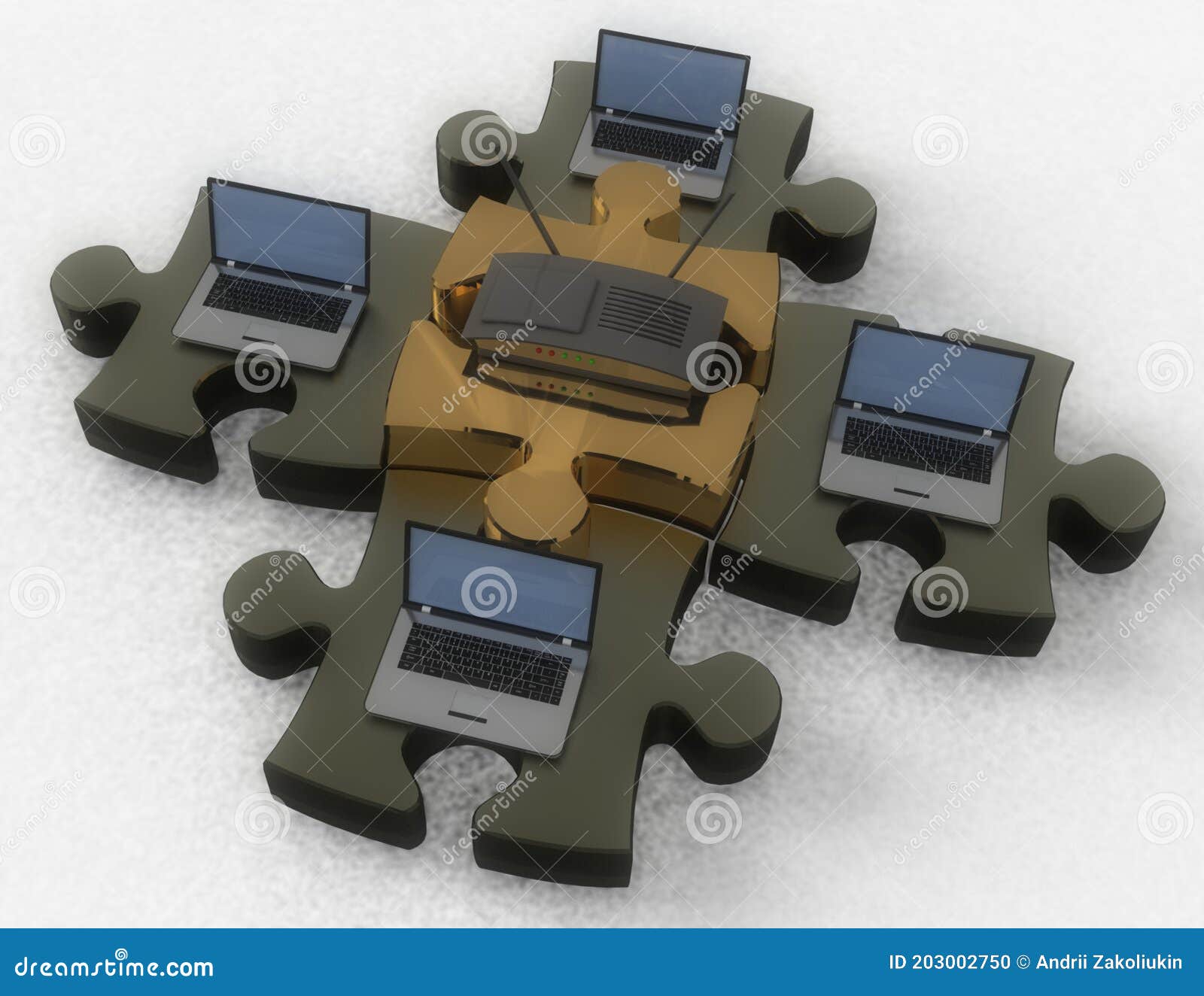 Puzzle Network Concept . Illustration Stock Illustration - Illustration ...