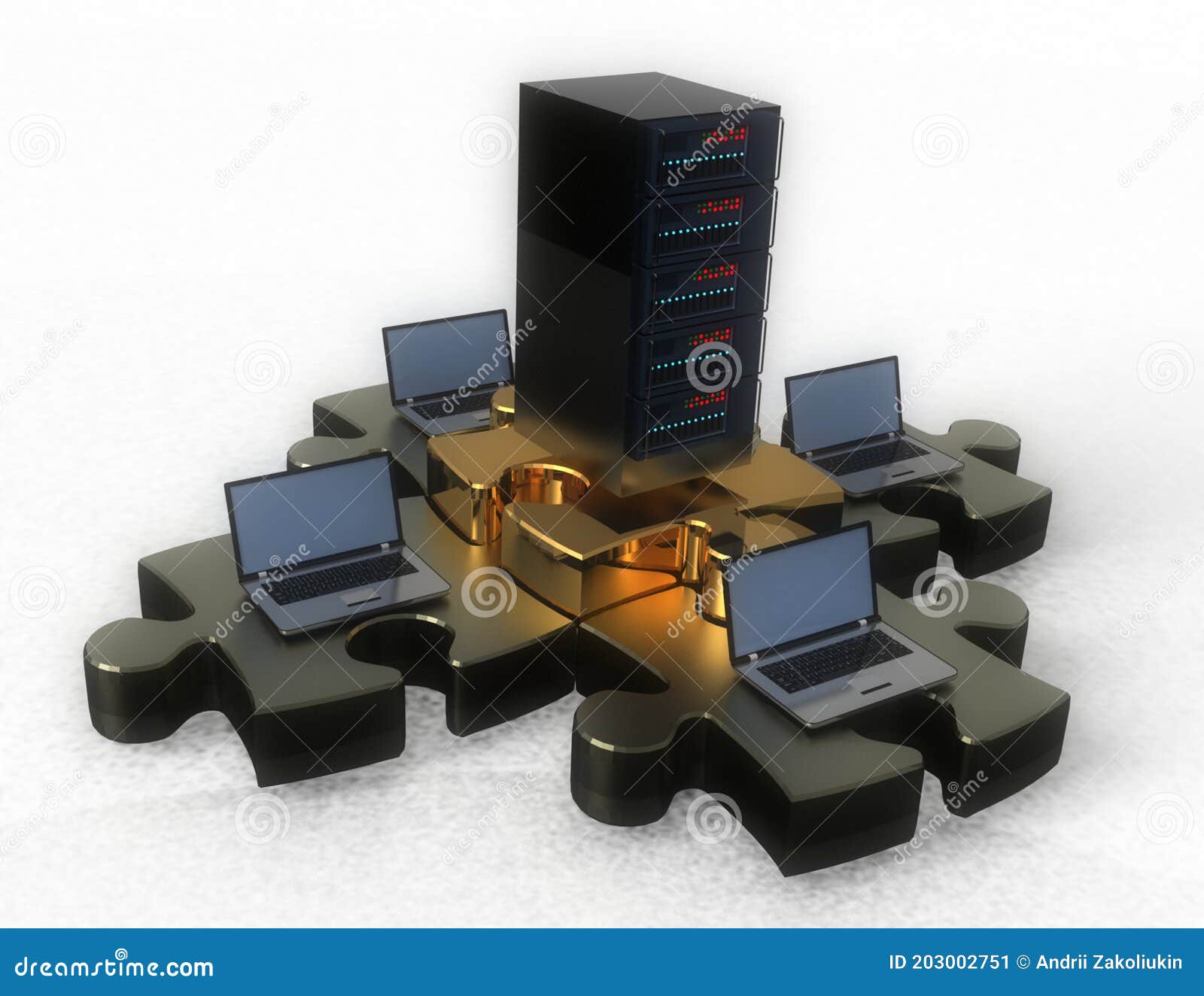 Puzzle Network Concept . Illustration Stock Illustration - Illustration ...