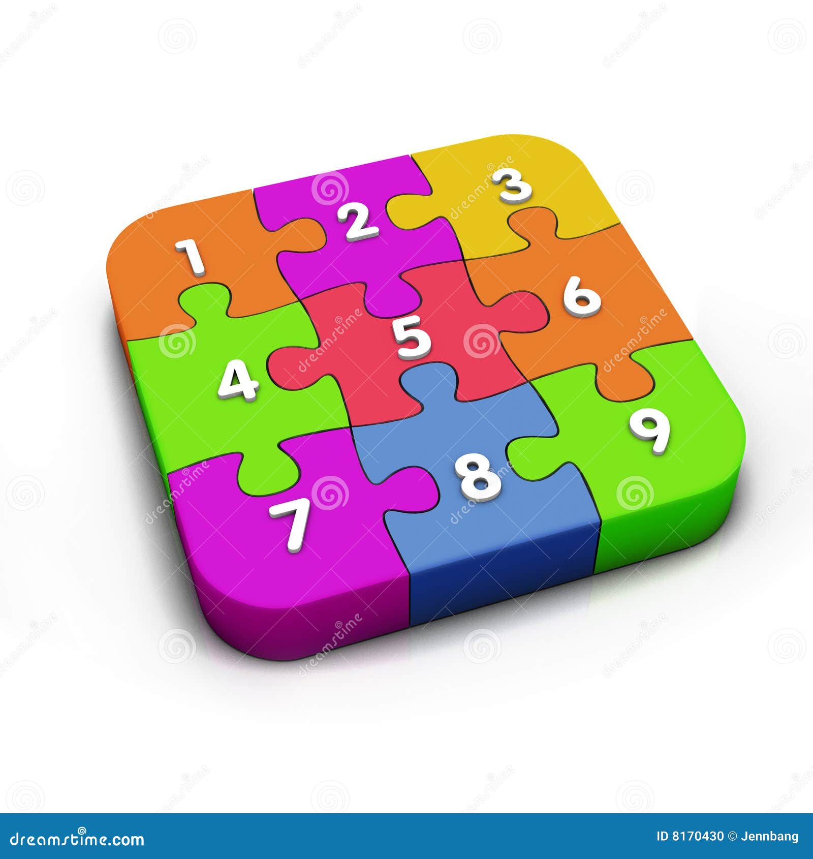 Puzzle numbers stock illustration. Illustration of togetherness - 8170430