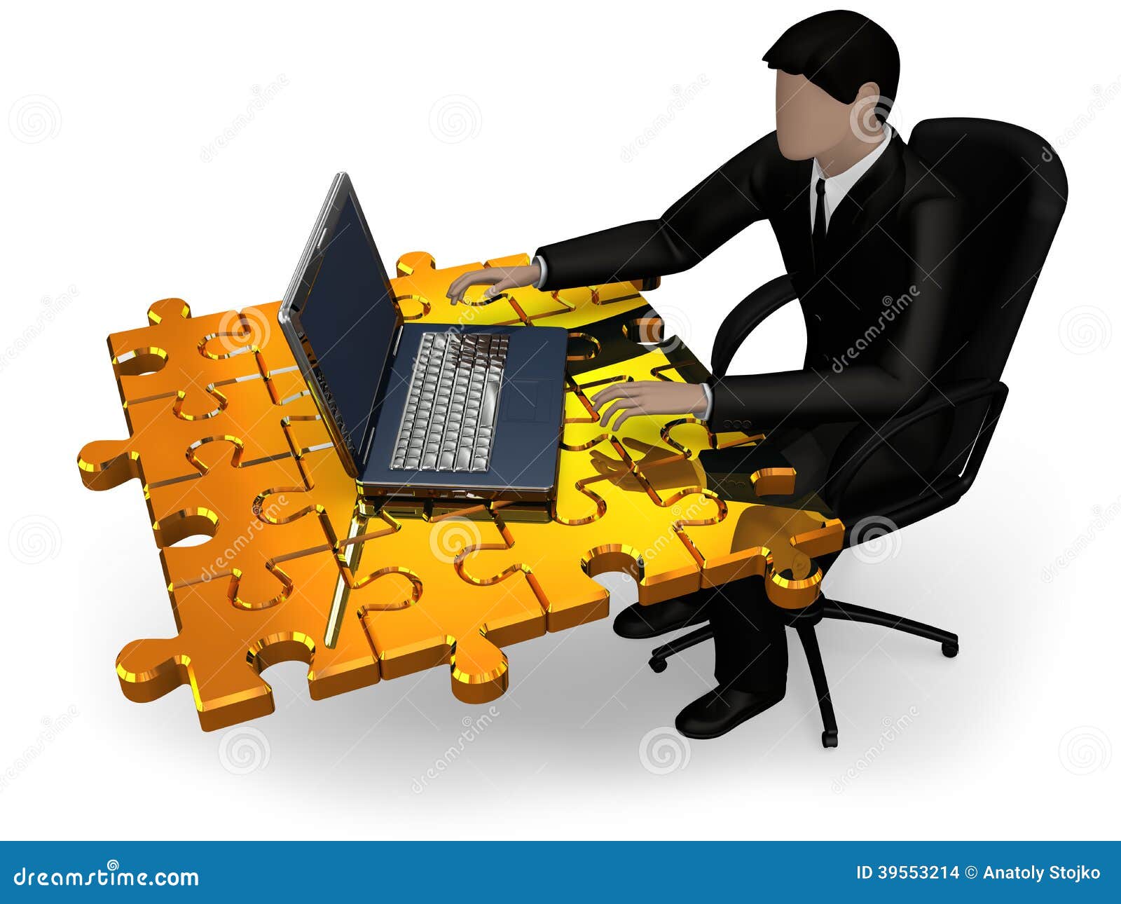 Puzzle office work stock illustration. Illustration of individuality ...