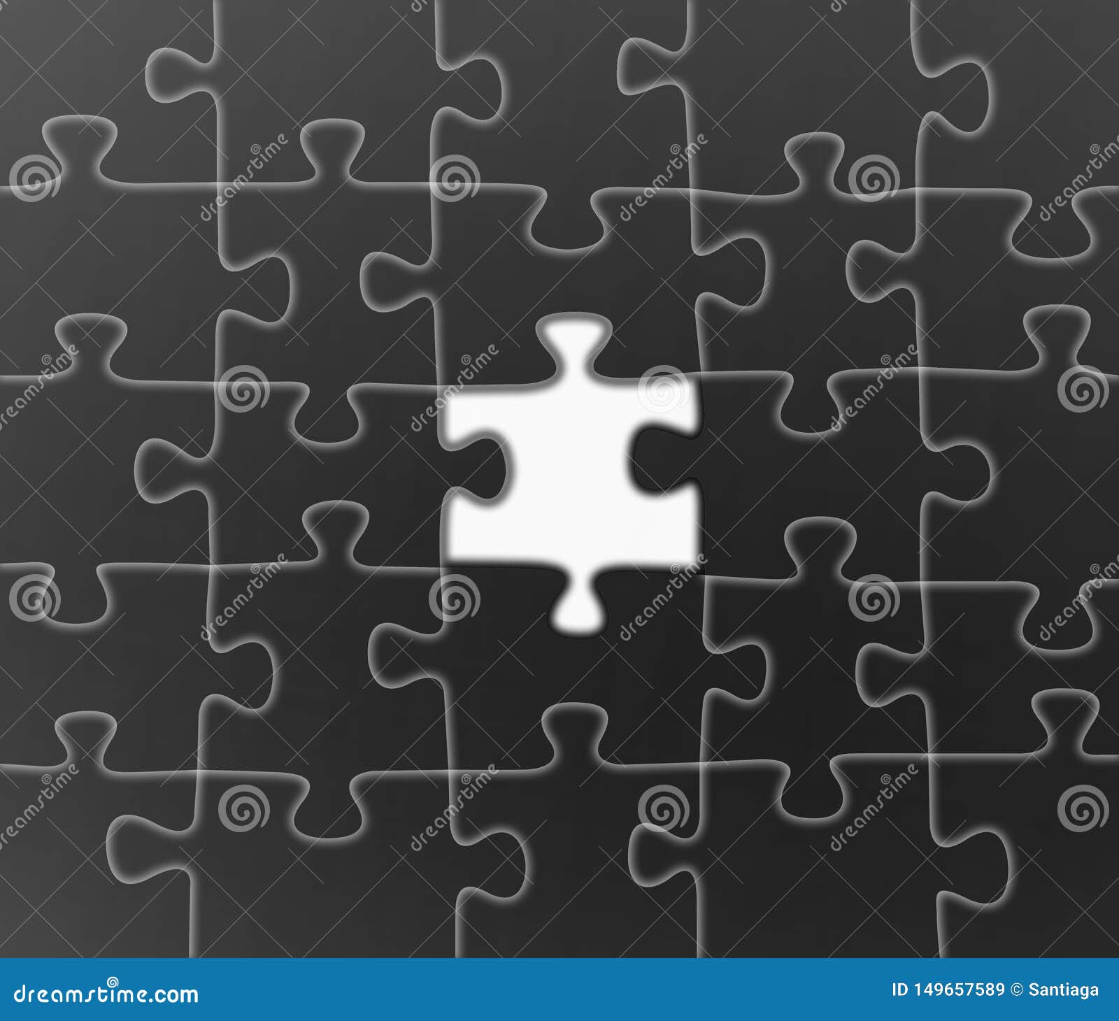 Puzzle with One Piece Missing Stock Illustration - Illustration of ...
