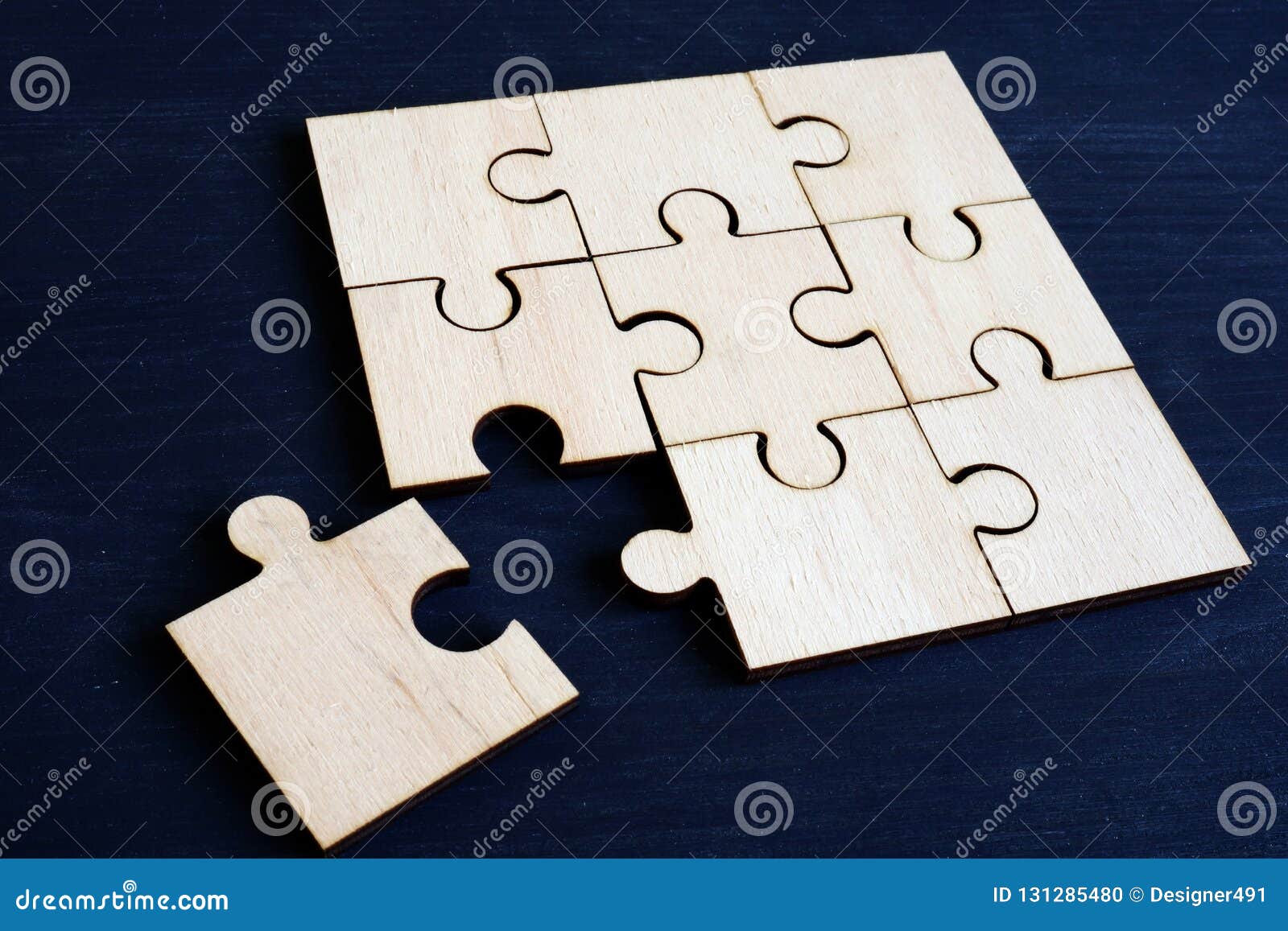 Puzzle without One Piece. Resolution and Answer. Stock Photo - Image of ...