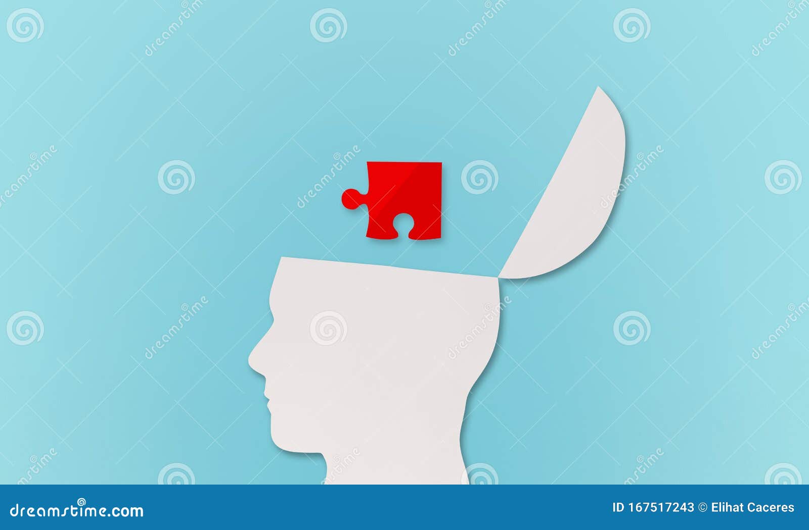 Puzzle and Opened Human Head Stock Illustration - Illustration of ...