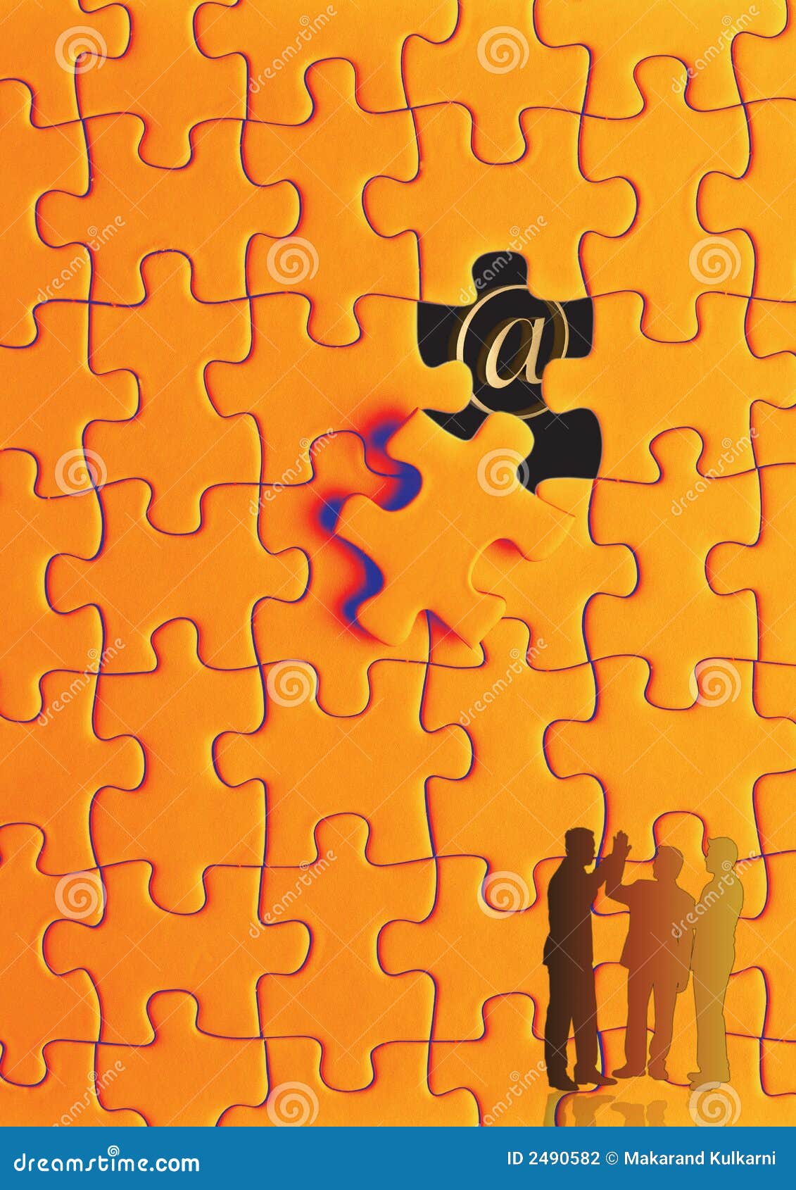 Puzzle in orange stock photo. Image of success, internet - 2490582