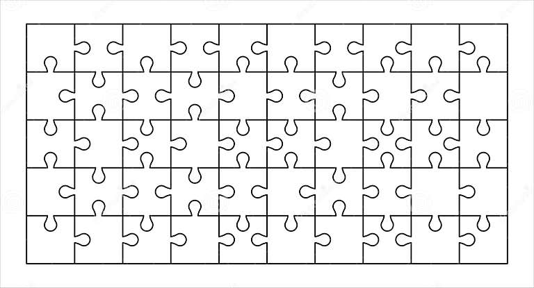 Jigsaw, Puzzle Outline, Jigsaw Game Template, Puzzle Blank Stock ...