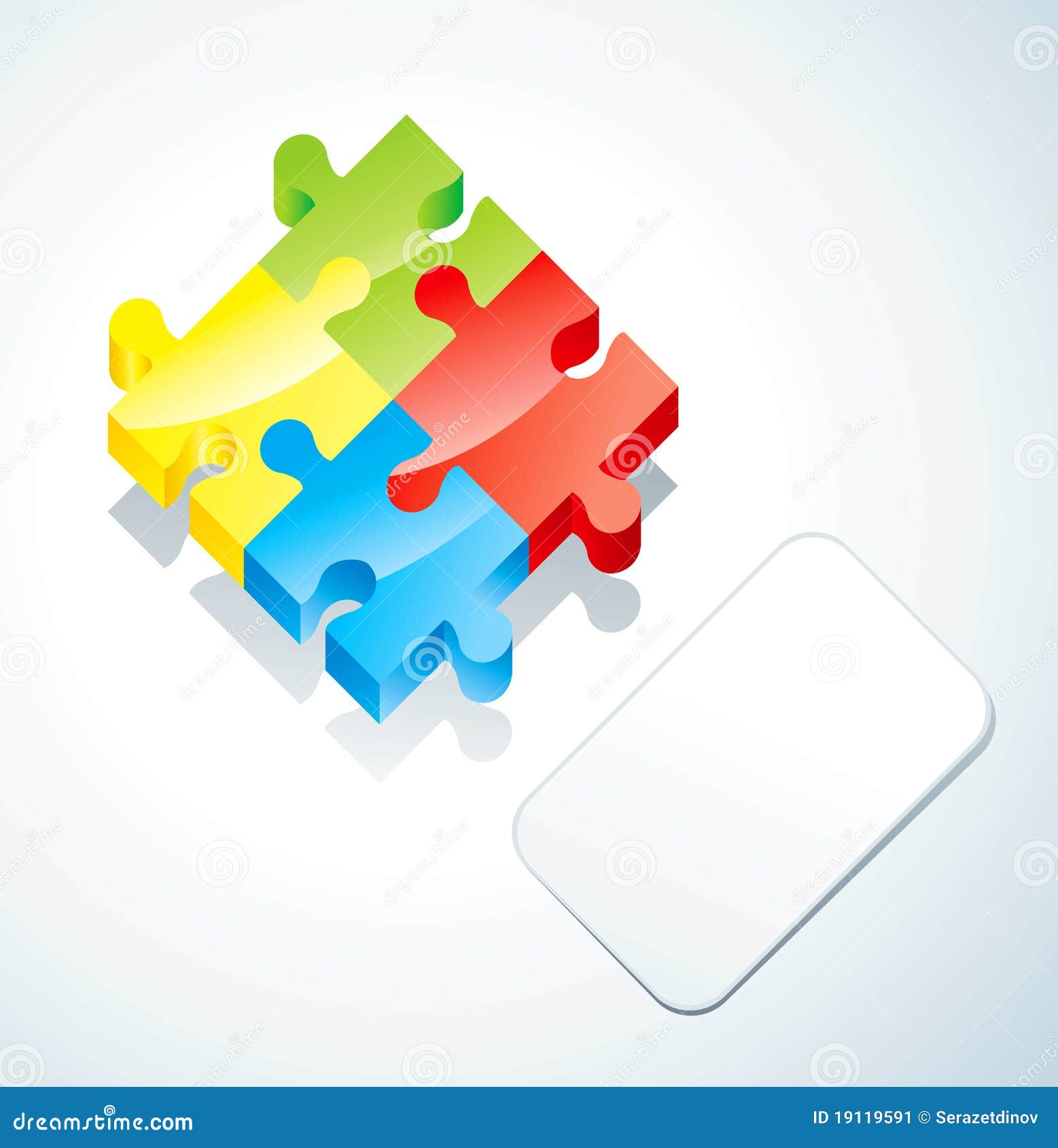 Puzzle and paper card stock vector. Illustration of piece - 19119591