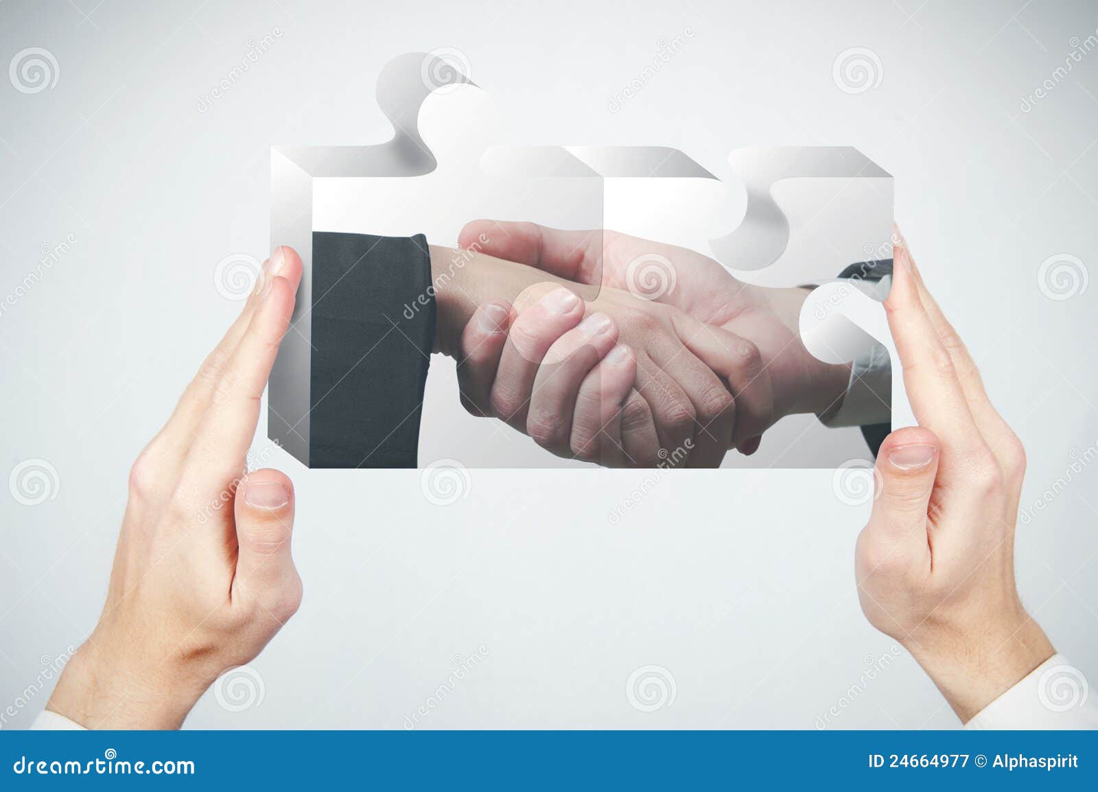 Puzzle and Partnership Concept Stock Image - Image of puzzle, handshake ...