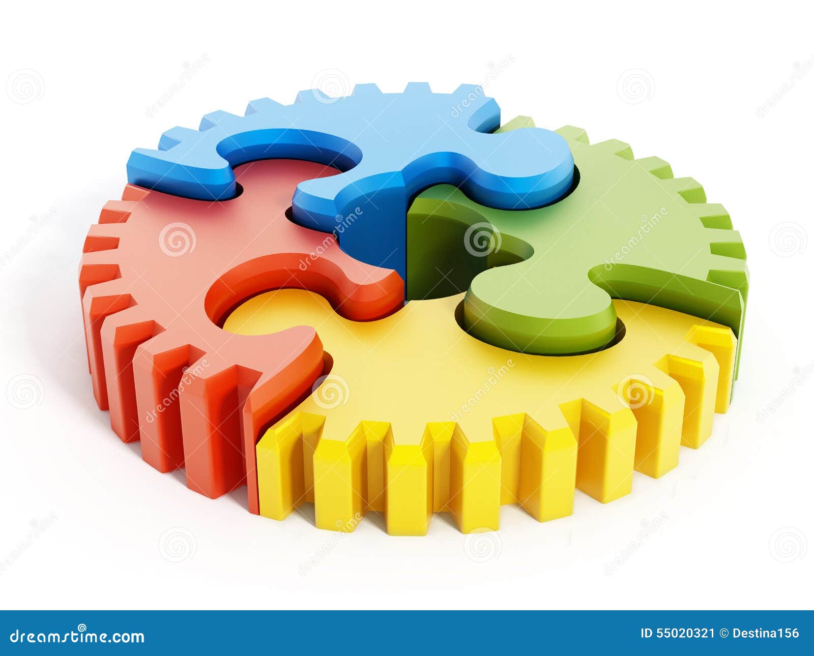 Puzzle Parts Forming a Gear Stock Illustration - Illustration of ...