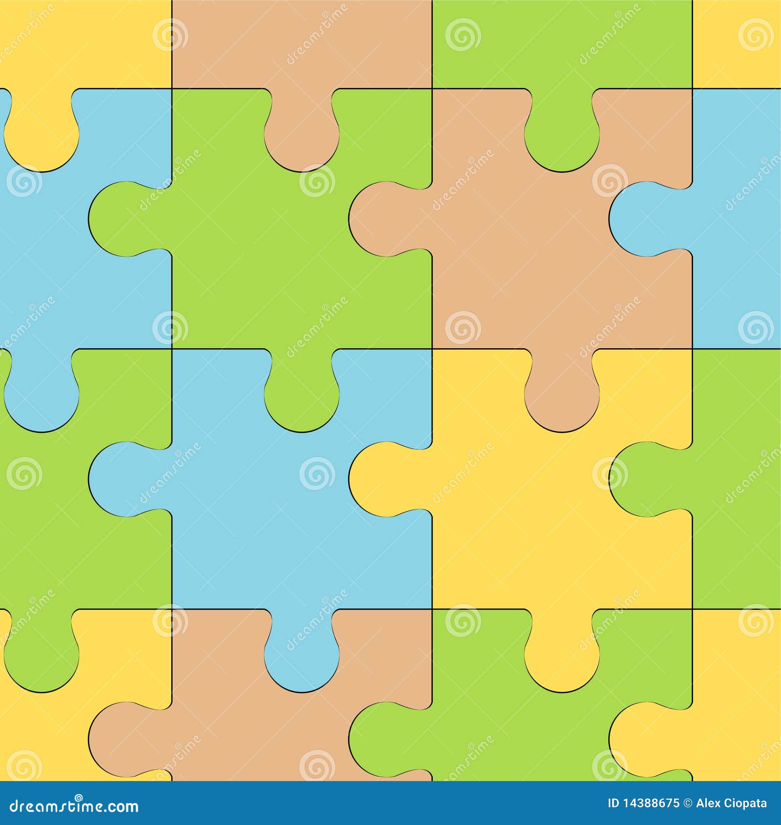 Puzzle patern stock vector. Illustration of outline, symbol - 14388675