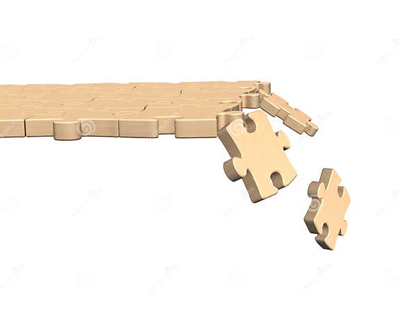 Puzzle Path with Some Pieces Falling, 3D Rendering Stock Image - Image ...