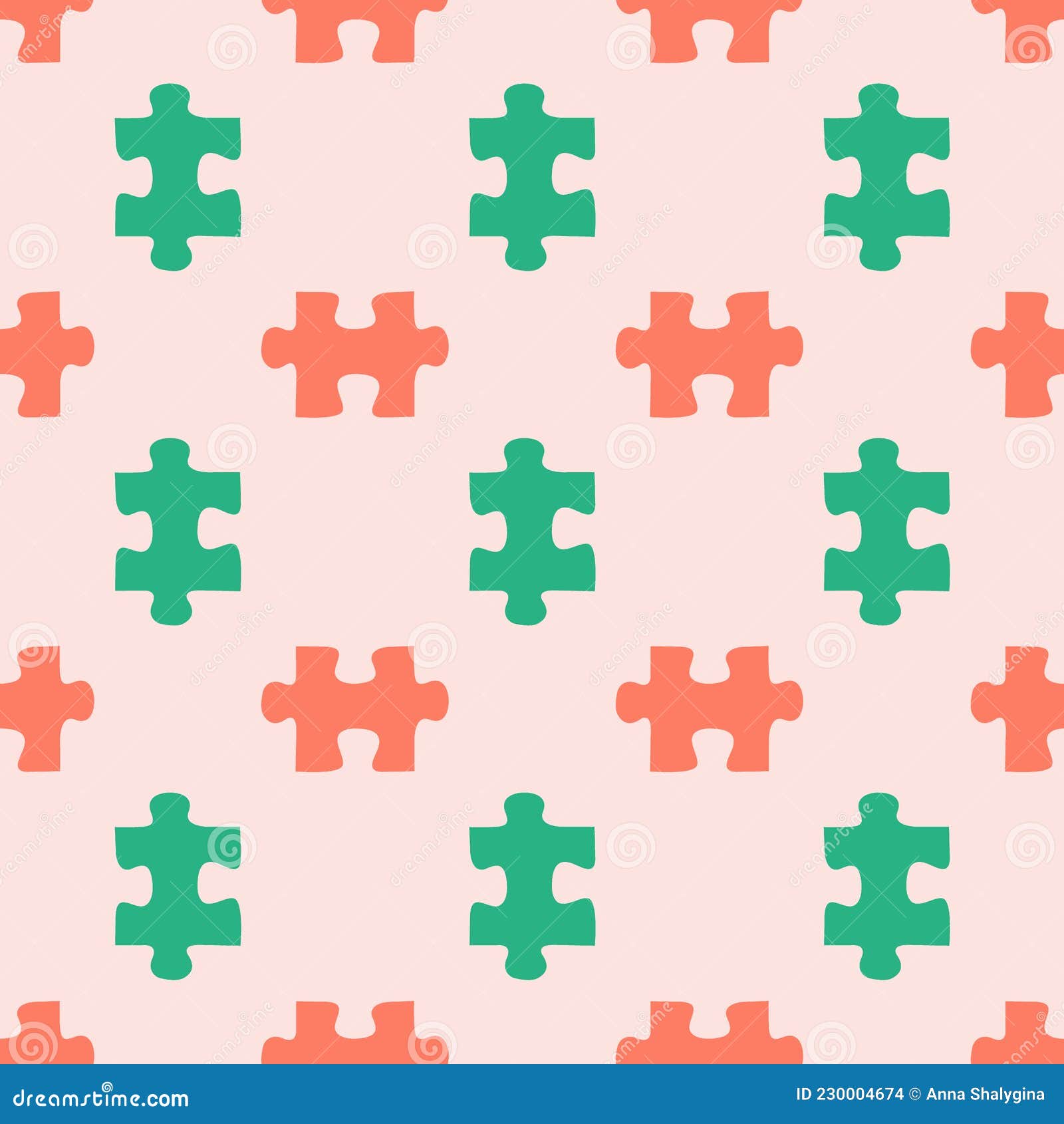 Puzzle Pattern. Seamless Background with Puzzle Pieces Stock Vector ...