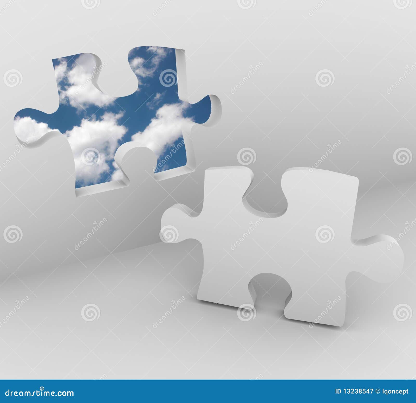 Puzzle Piece - Blue Sky Opening Stock Illustration - Illustration of ...