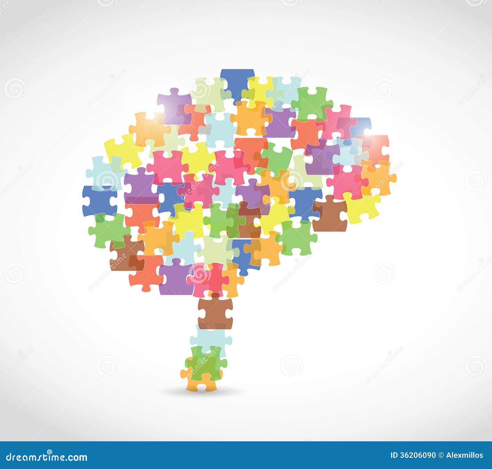 Puzzle Piece Brain Illustration Stock Illustration - Illustration of ...