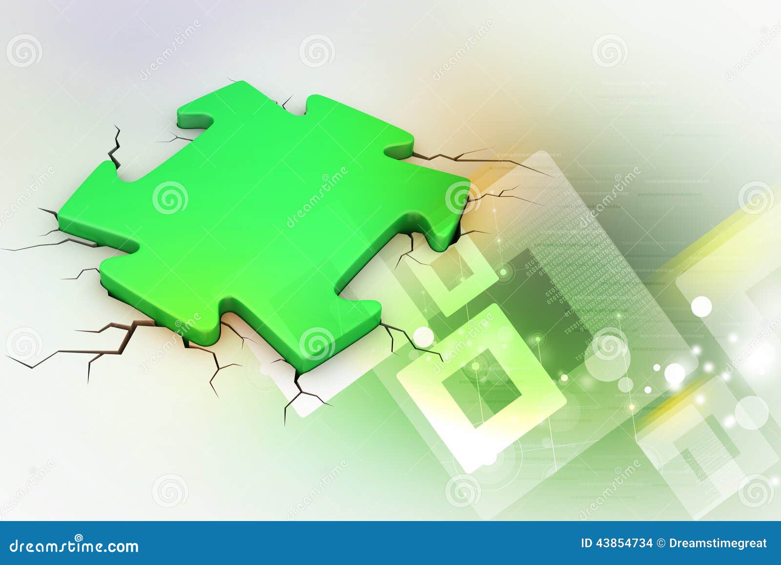 Puzzle Piece in the Breaking Floor Stock Illustration - Illustration of ...