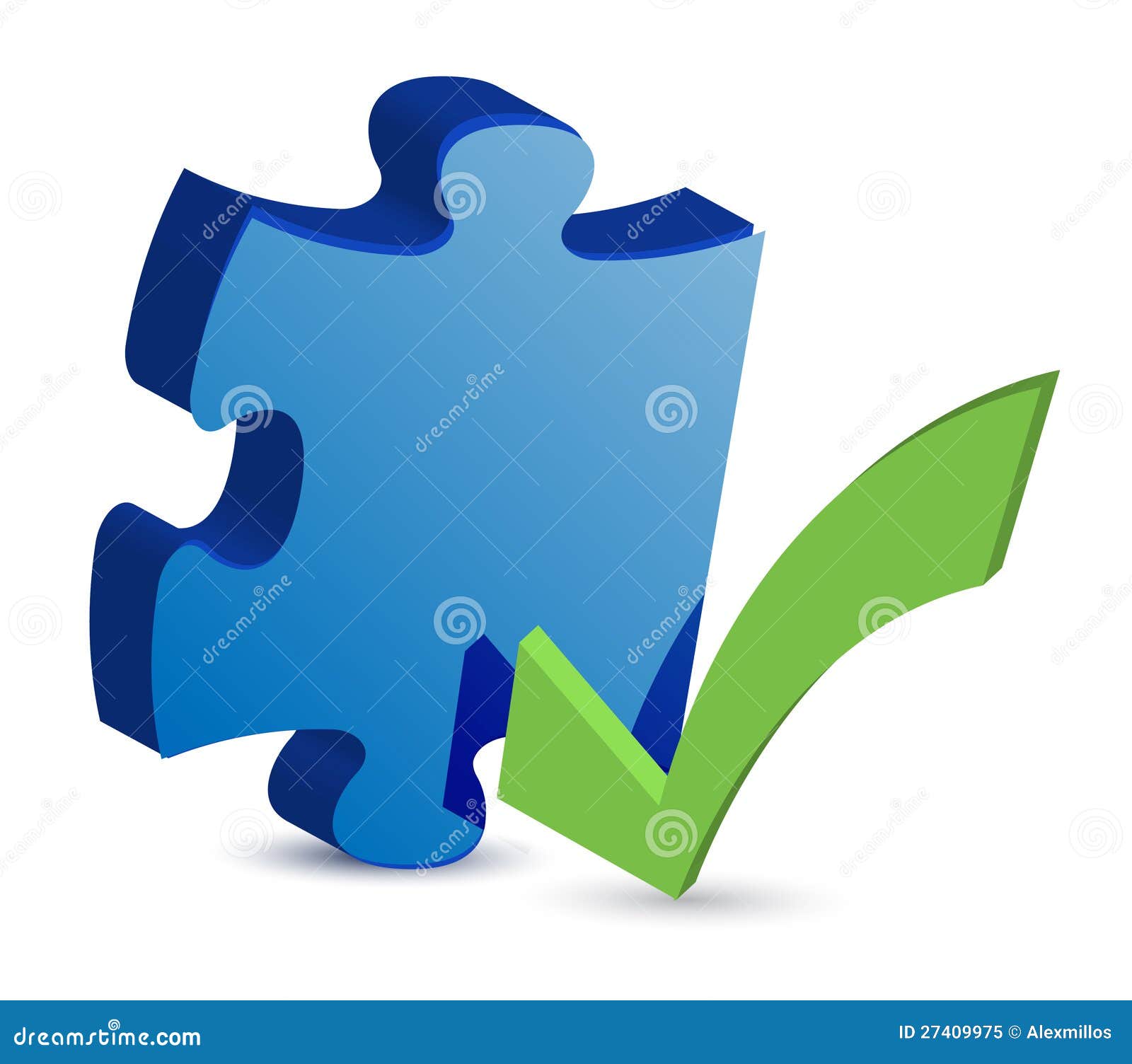 Puzzle Piece with a Check Mark Stock Illustration - Illustration of ...