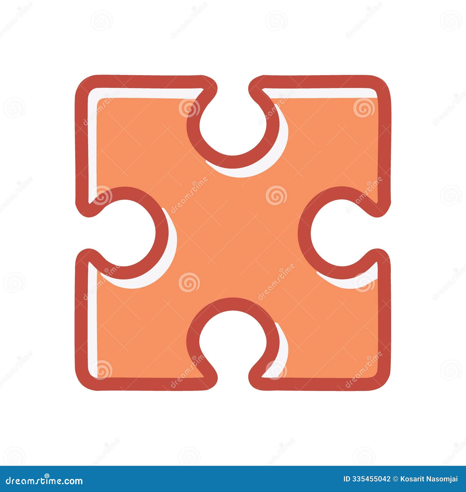 Puzzle Piece Icon. Single Orange Puzzle Piece, Representing Connection, Teamwork, and Problem ...