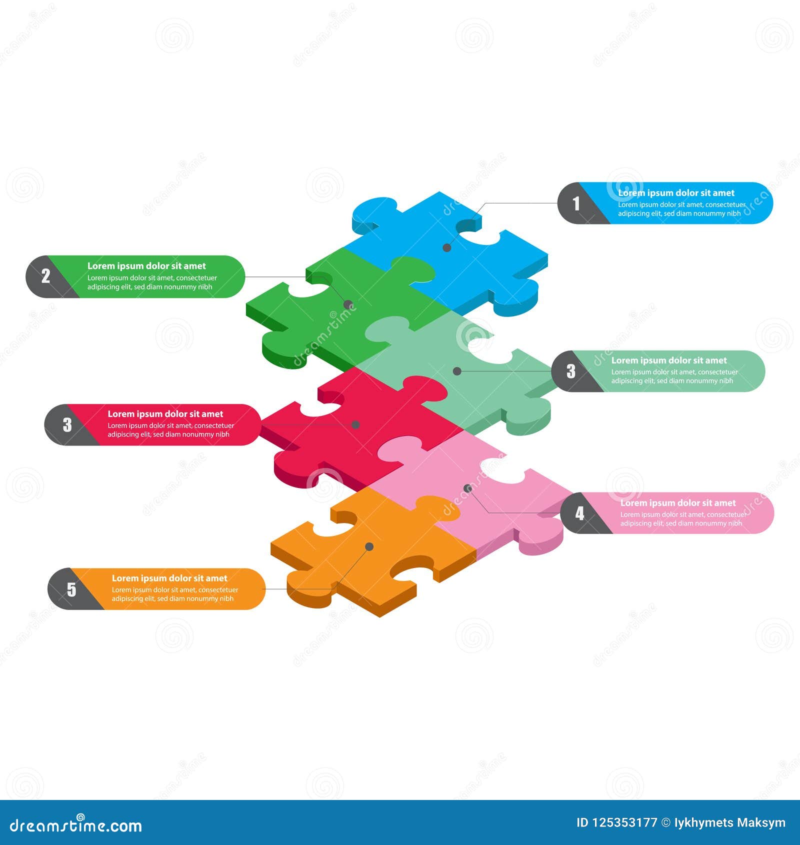 Puzzle Piece Infographics Business Concept Vector Stock Vector ...