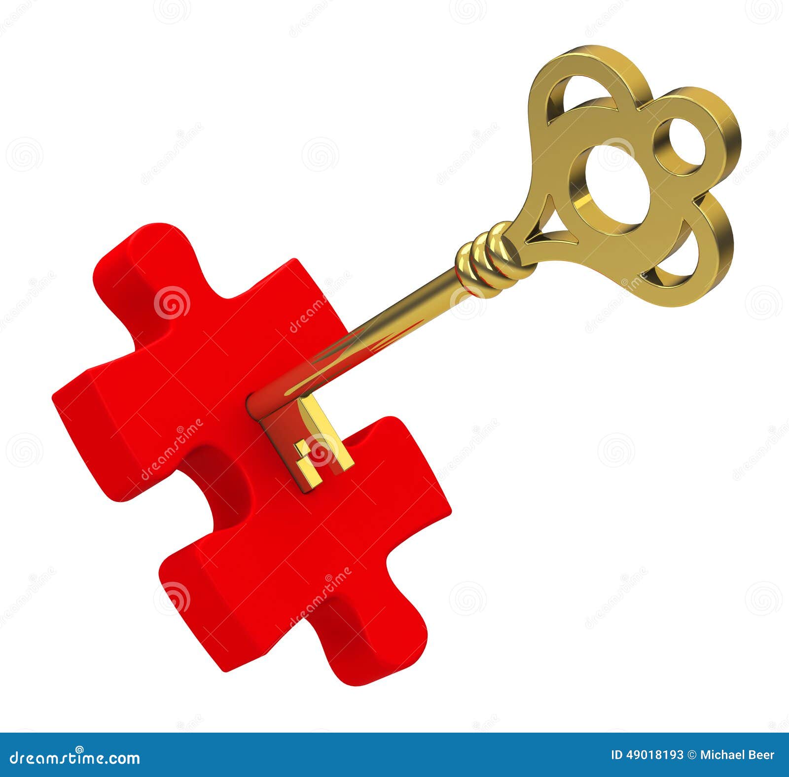 Puzzle piece with key stock illustration. Illustration of keyhole ...