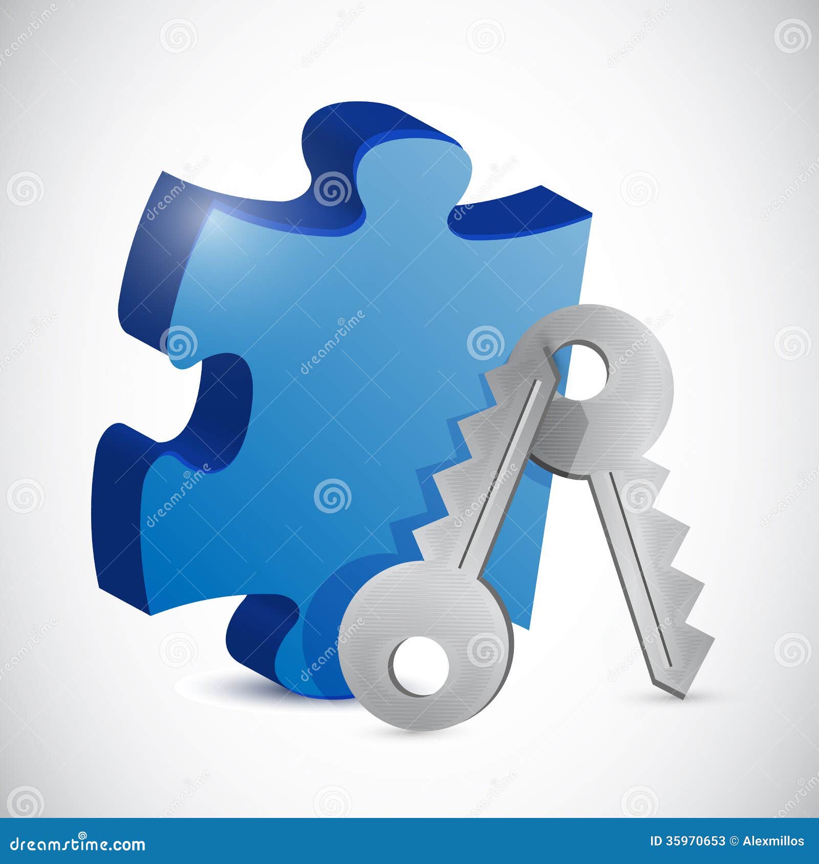 Puzzle Piece and Keys. Illustration Stock Illustration - Illustration ...