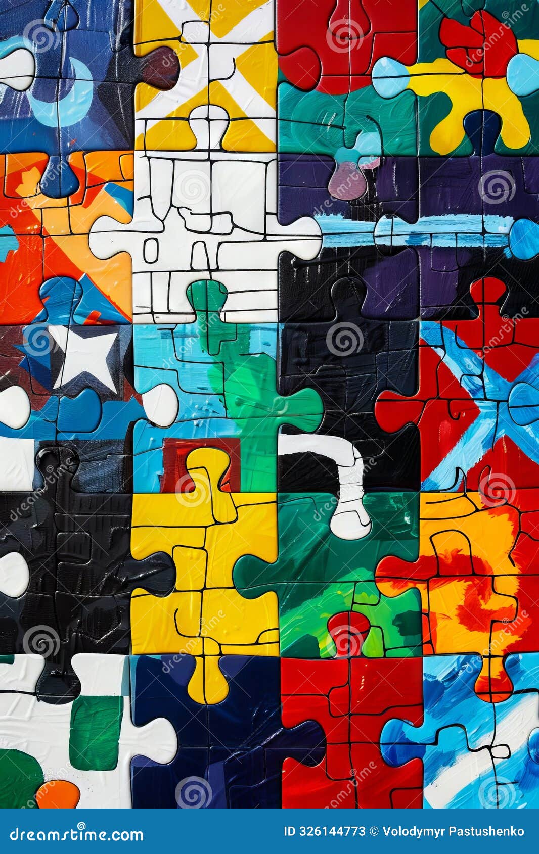 A Puzzle Piece with Many Different Colors Stock Image - Image of colors ...