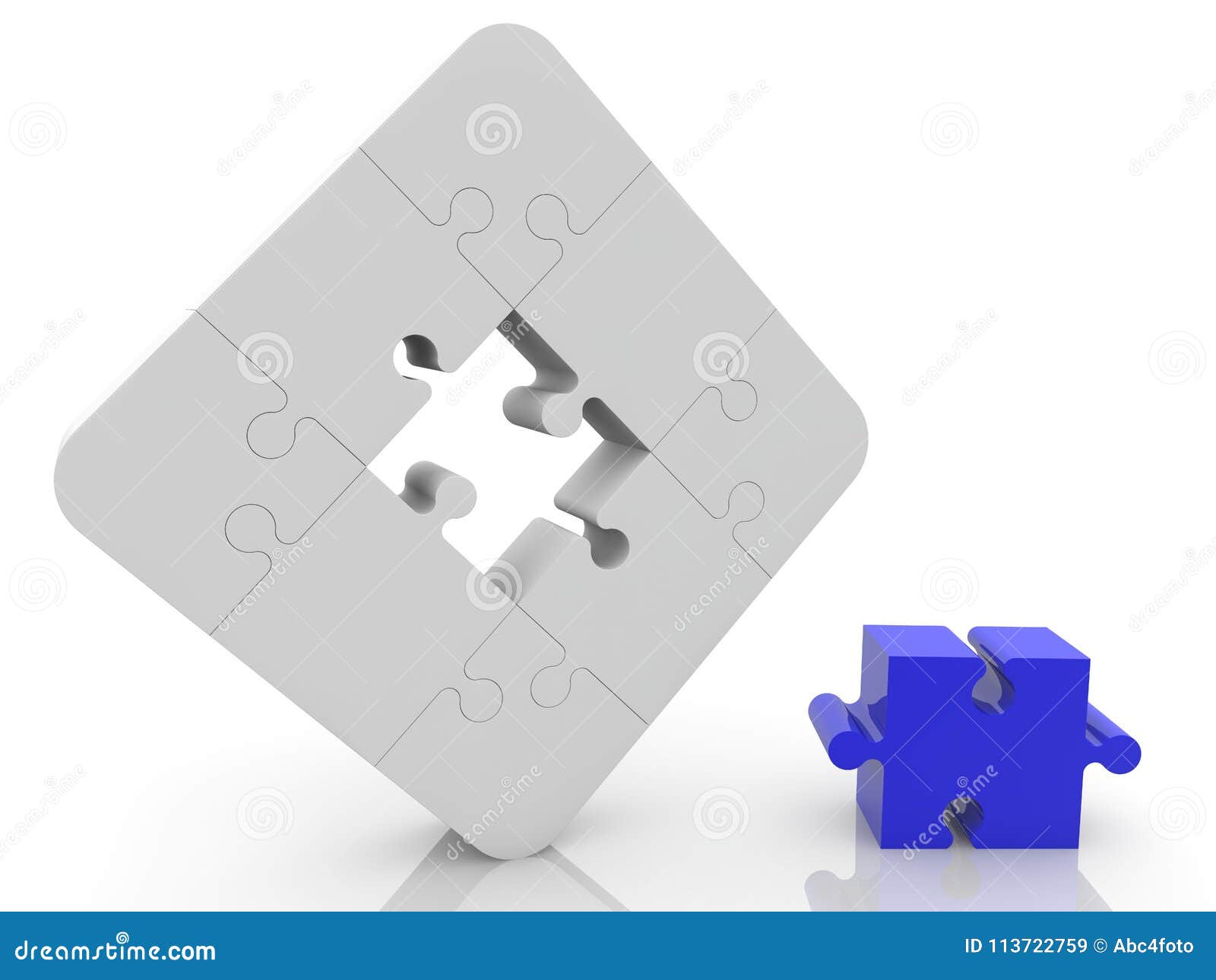 Puzzle Piece Near Construction of Puzzle with Empty Middle Stock ...