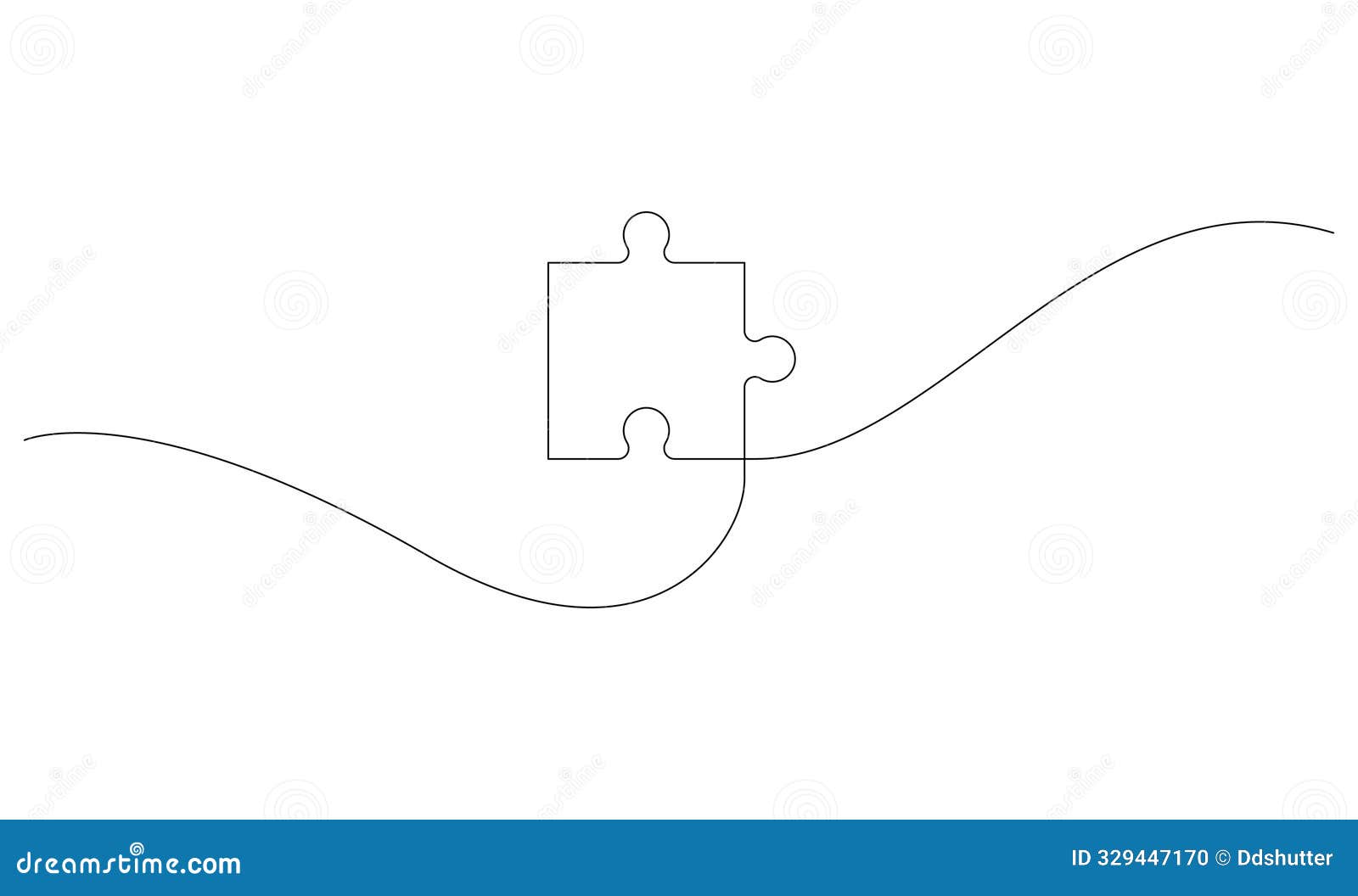 Puzzle Piece One Continuous Line Drawing. Jigsaw Puzzle Element. Vector ...
