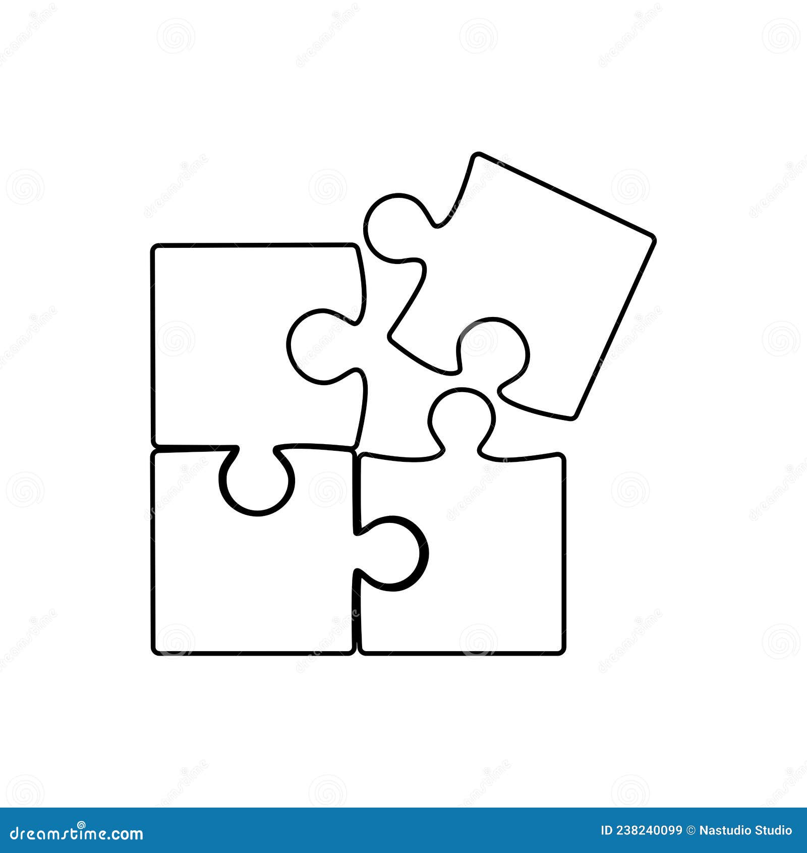 Puzzle Piece Outline Vector Icon Ready To Be Solved. Vector Eps Stock ...