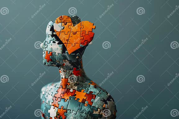 A Puzzle Piece Person Missing a Heart Symbolizing Challenges in ...