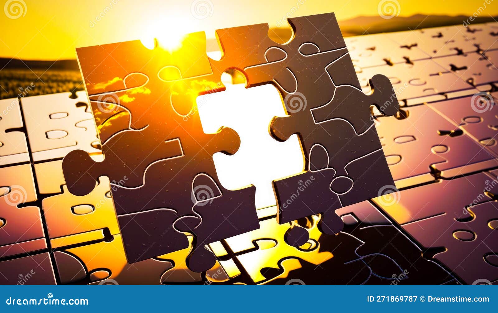 Puzzle Piece is Placed on Top of Solar Panel. Generative AI Stock ...