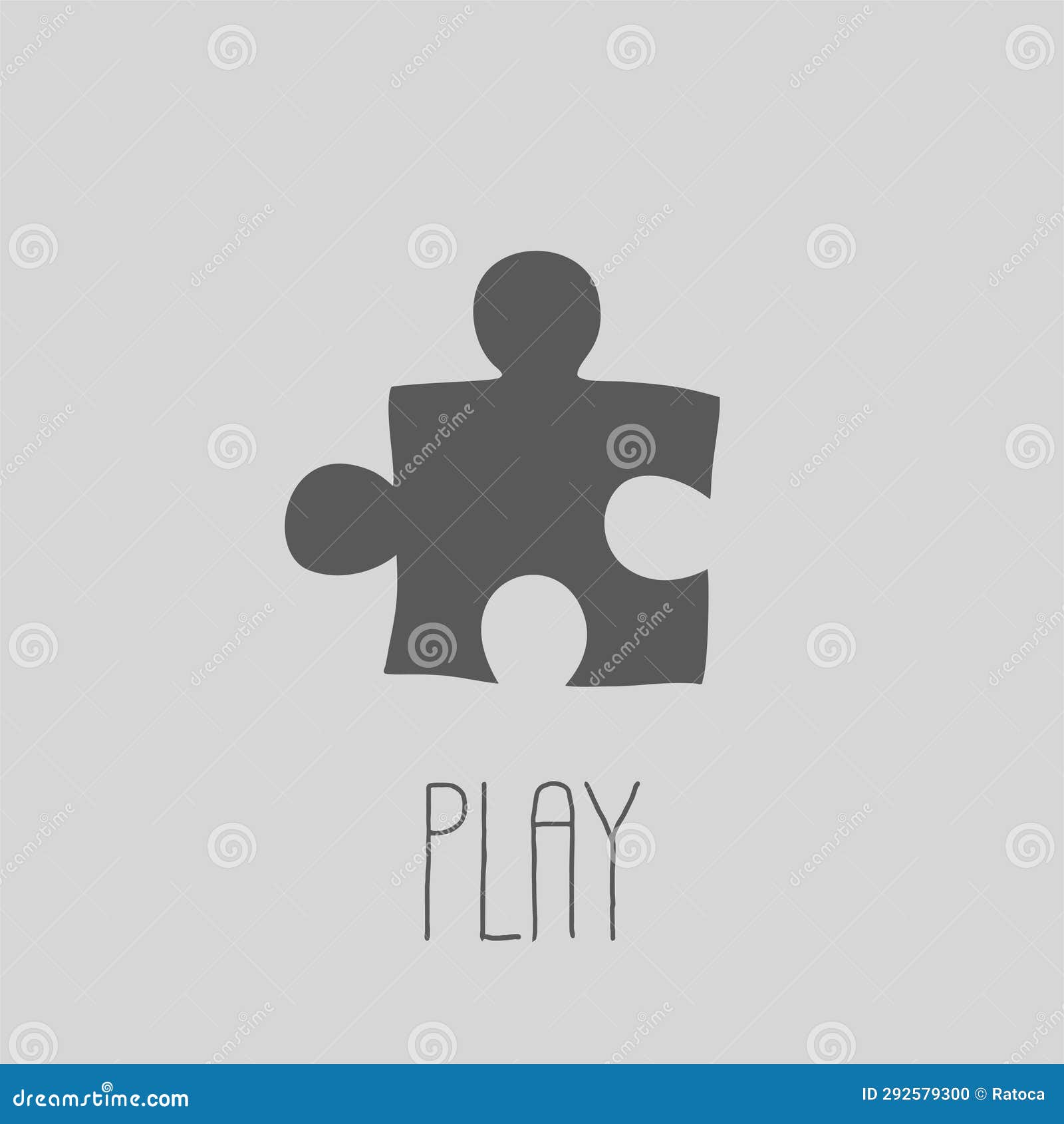 Puzzle Piece and Play Message Stock Illustration - Illustration of ...