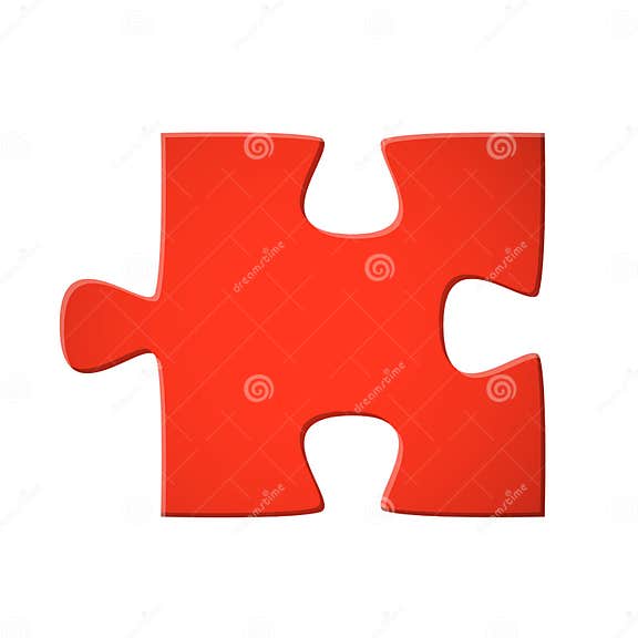 Puzzle piece red stock vector. Illustration of isolated - 41265629