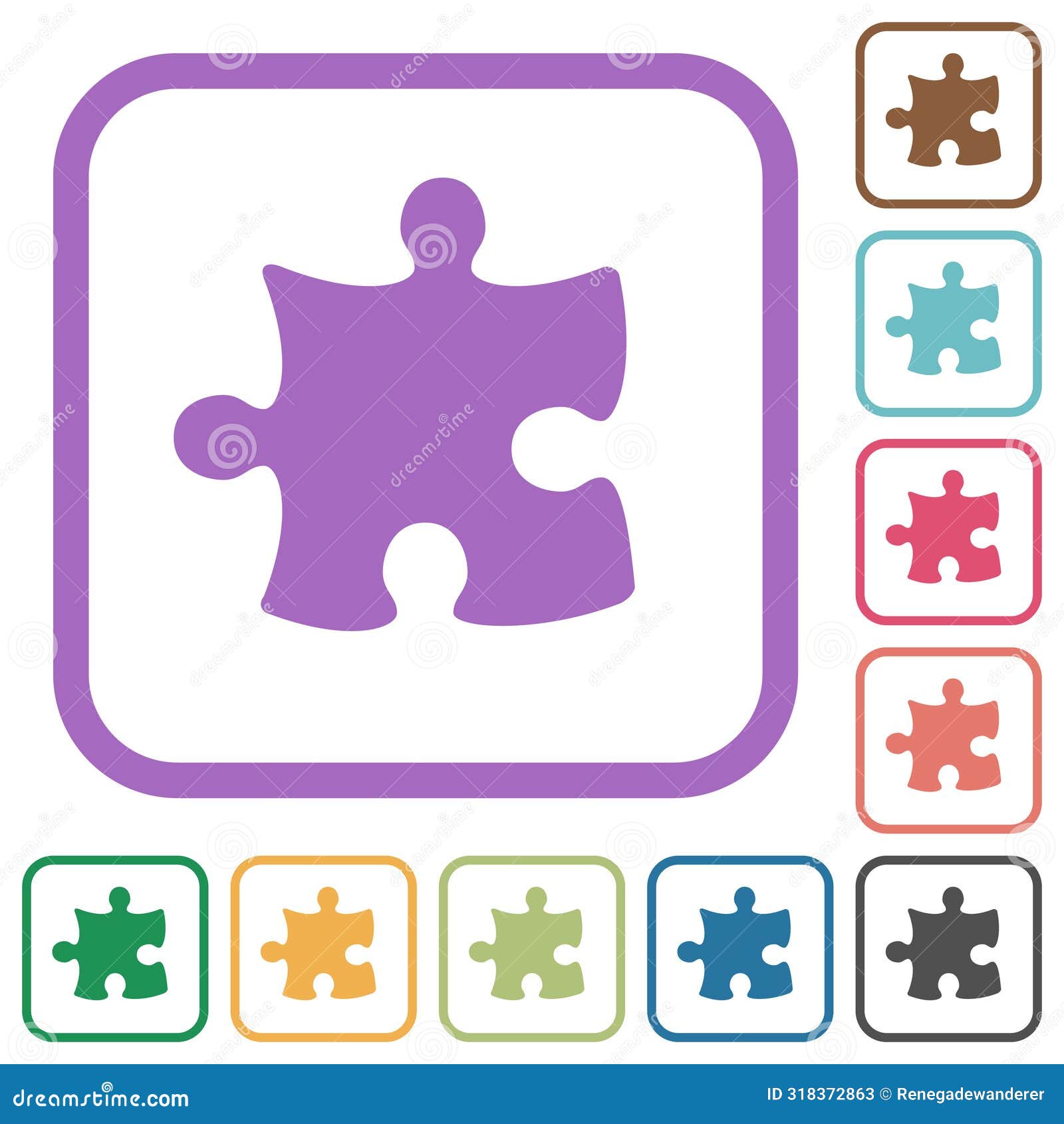 Puzzle Piece Solid Simple Icons Stock Vector - Illustration of strategy ...