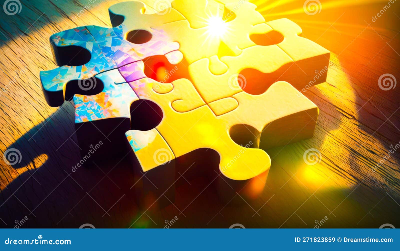 Puzzle Piece with the Sun Shining through it. Generative AI Stock ...