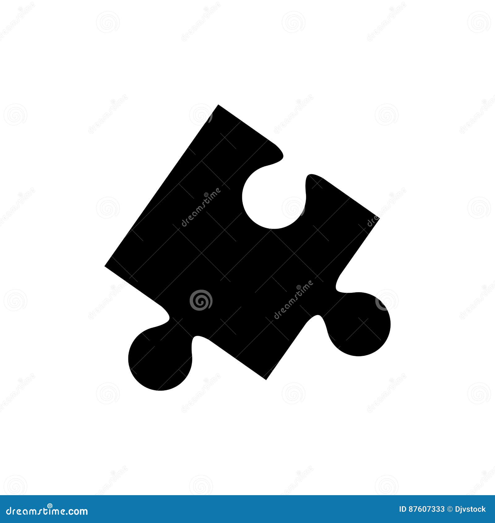 Puzzle piece symbol stock illustration. Illustration of modern - 87607333
