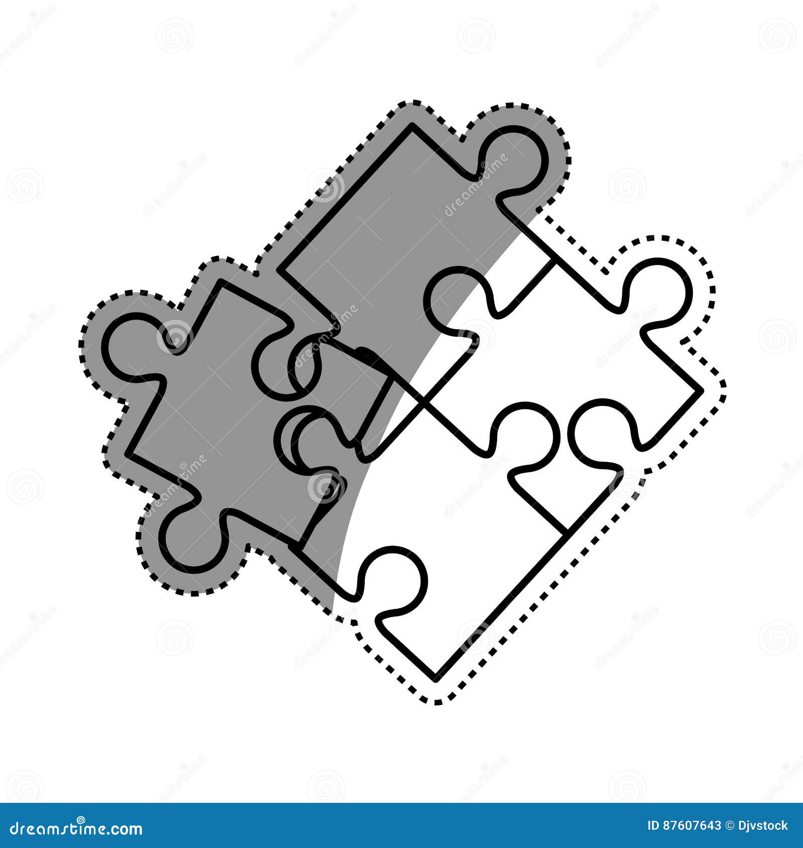 Puzzle piece symbol stock illustration. Illustration of leisure - 87607643