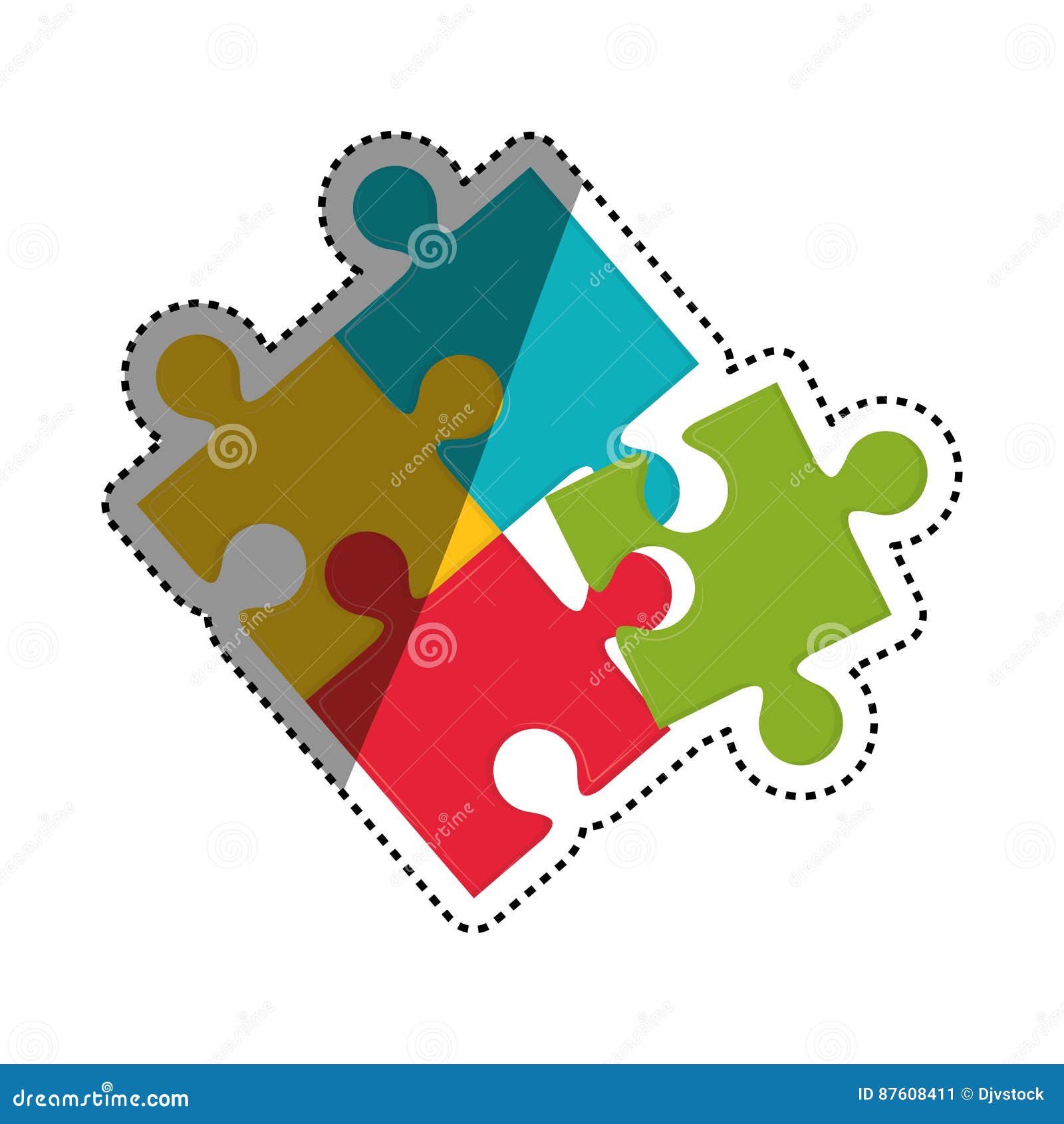 Puzzle piece symbol stock illustration. Illustration of green - 87608411