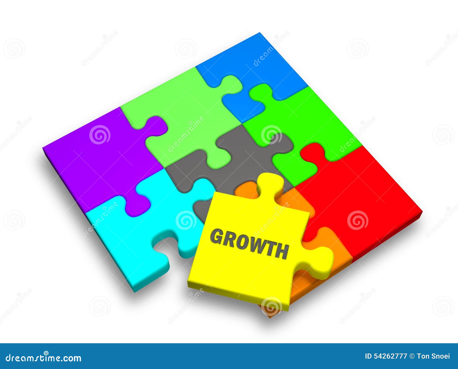 Puzzle Piece with the Text Growth Stock Image - Image of puzzle, yellow ...