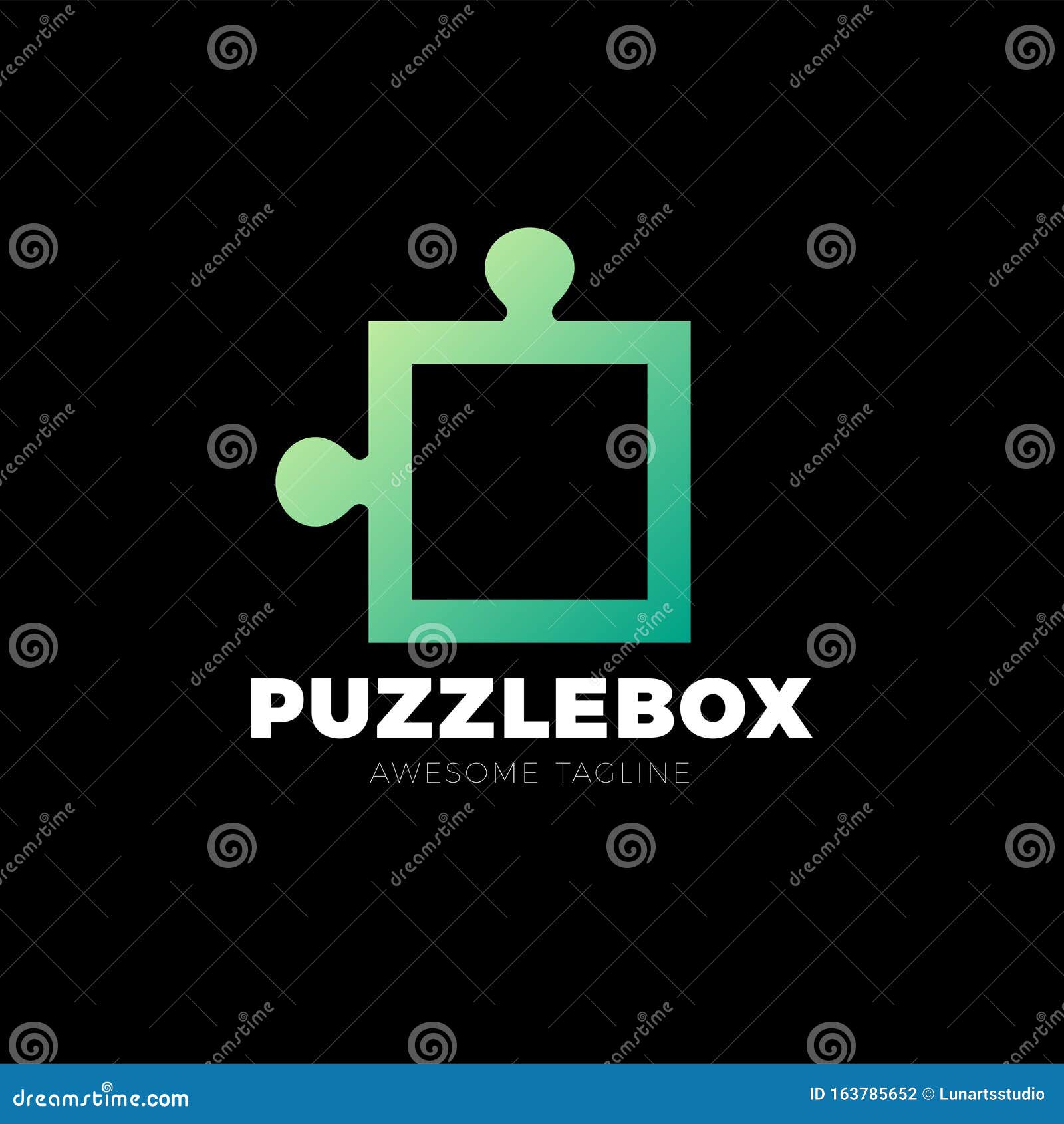 Puzzle Piece Vector Logo Icon Design. Simple Puzle Box Square Logotype ...