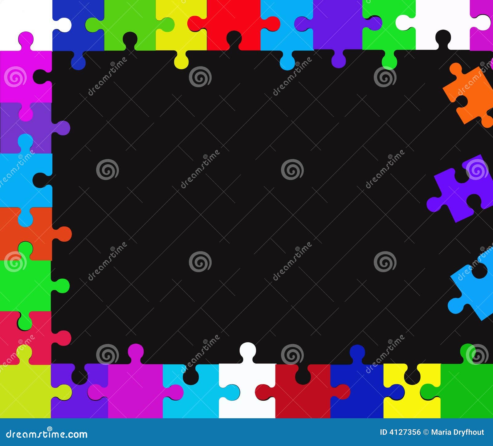 Autism Puzzle Pieces Border