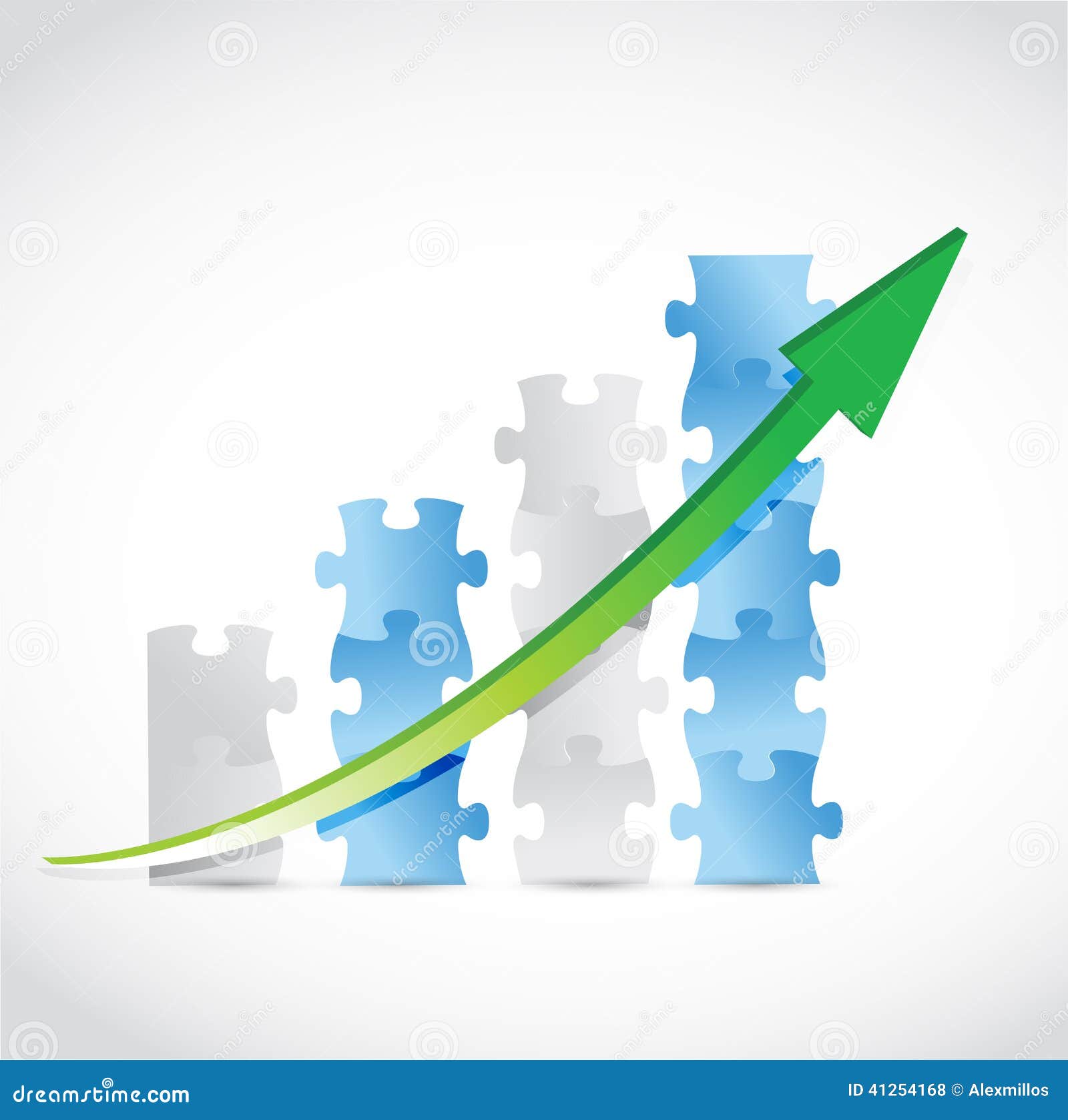 Puzzle Pieces Arrow Graph Illustration Design Stock Illustration ...