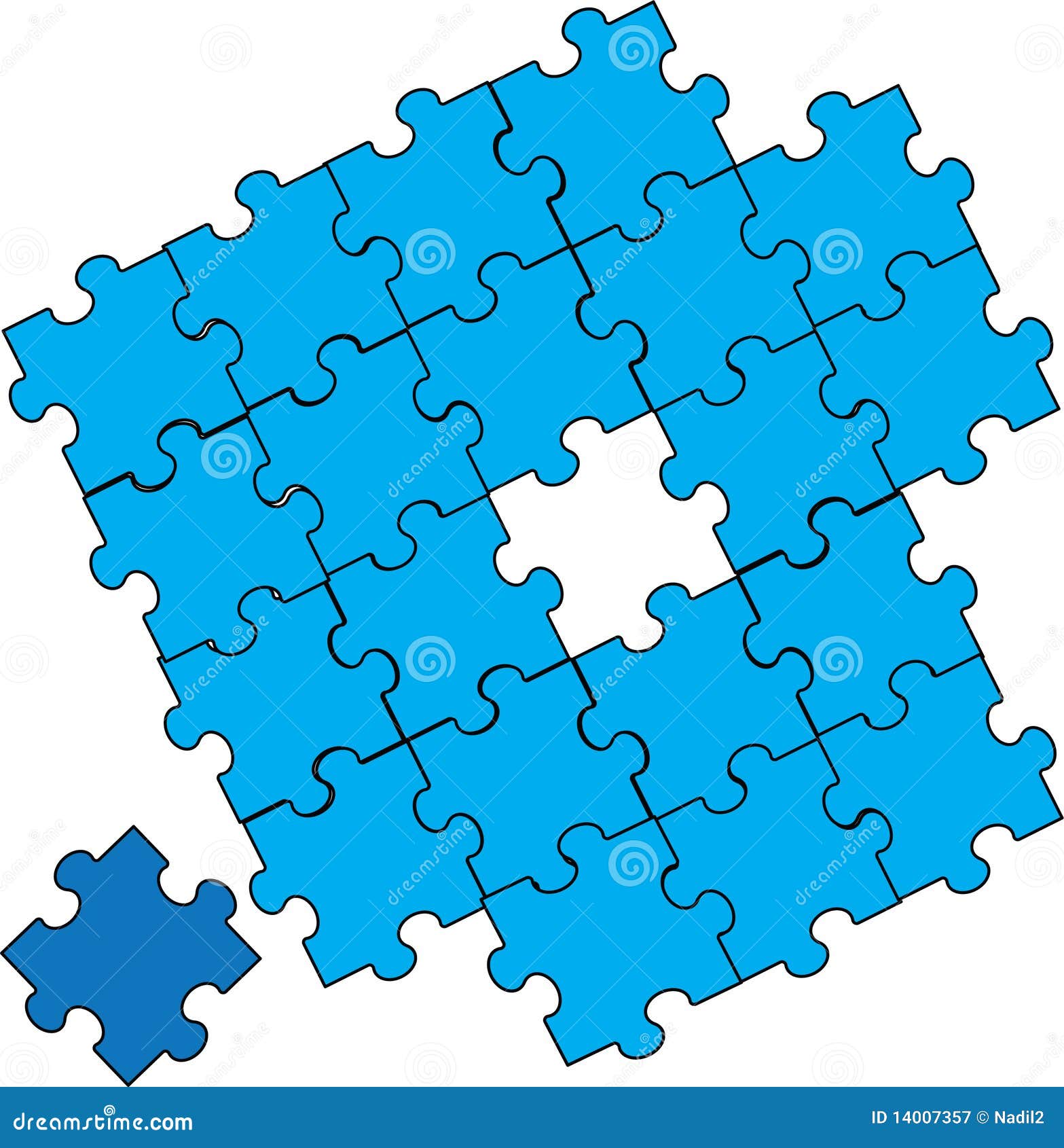 Puzzle pieces assembly stock vector. Illustration of black - 14007357
