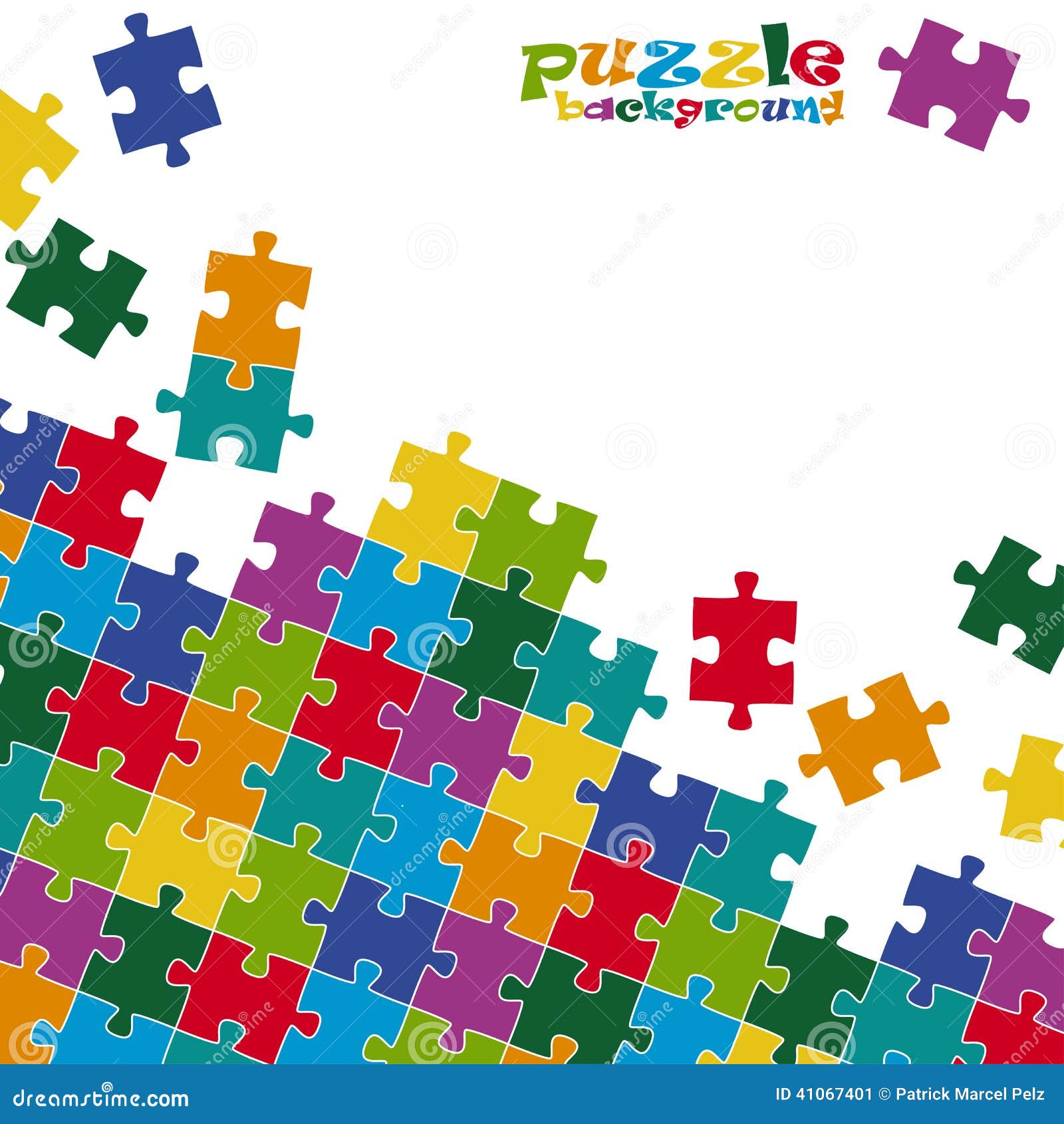 Puzzle Pieces Background Colored Stock Vector - Illustration of ideas ...