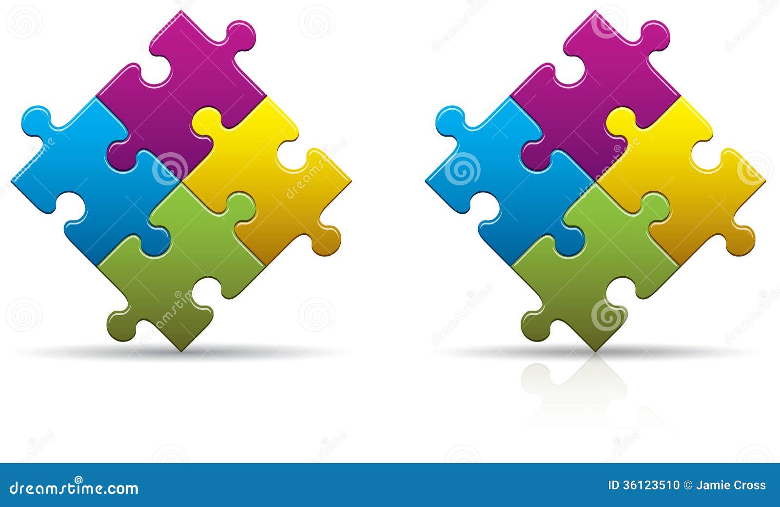 Set Of Puzzle Pieces Jigsaw Business Infographics Vector Illustration ...