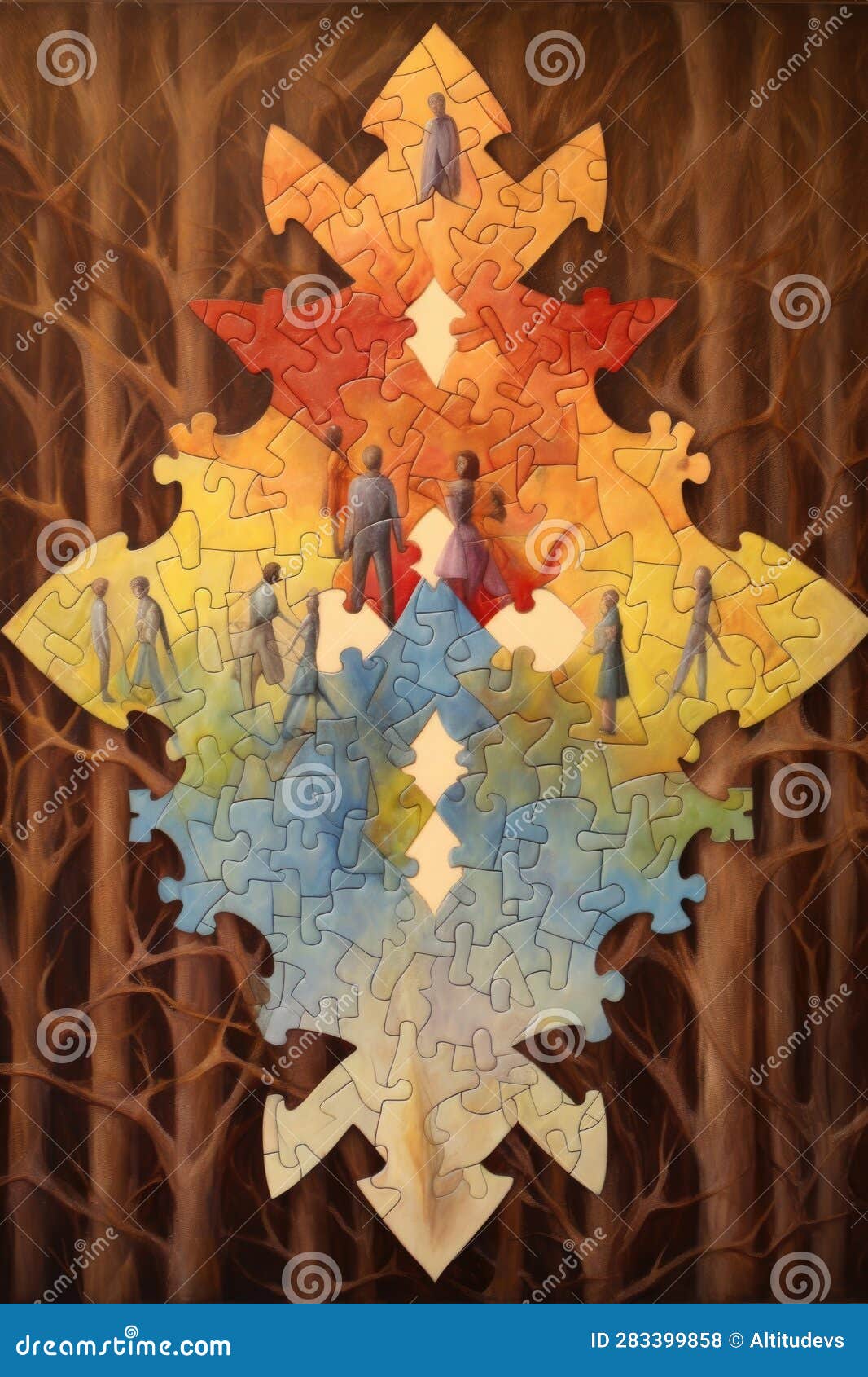Puzzle Pieces Connected, Symbolizing Unity and Collaboration Stock ...