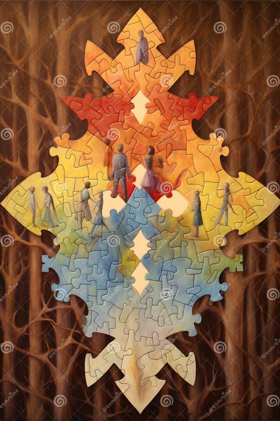 Puzzle Pieces Connected, Symbolizing Unity and Collaboration Stock ...