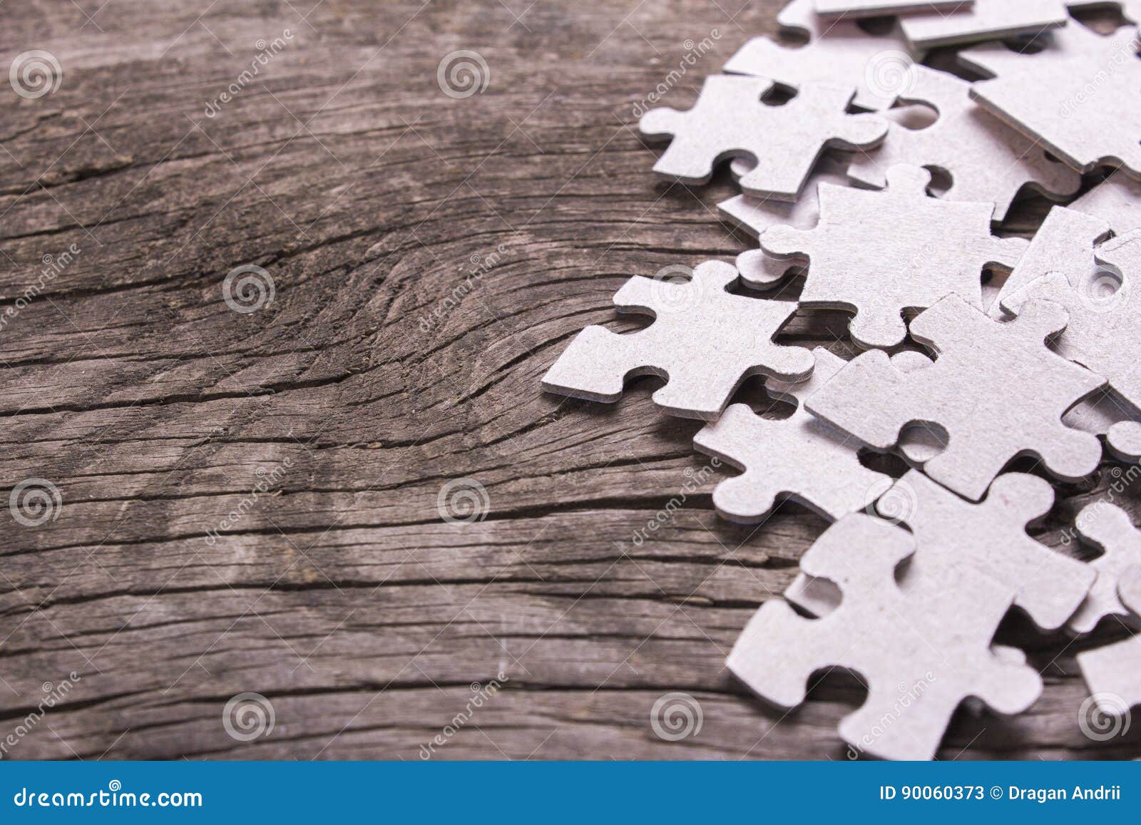 Puzzle Pieces with Empty Space for Text Stock Image - Image of problem ...