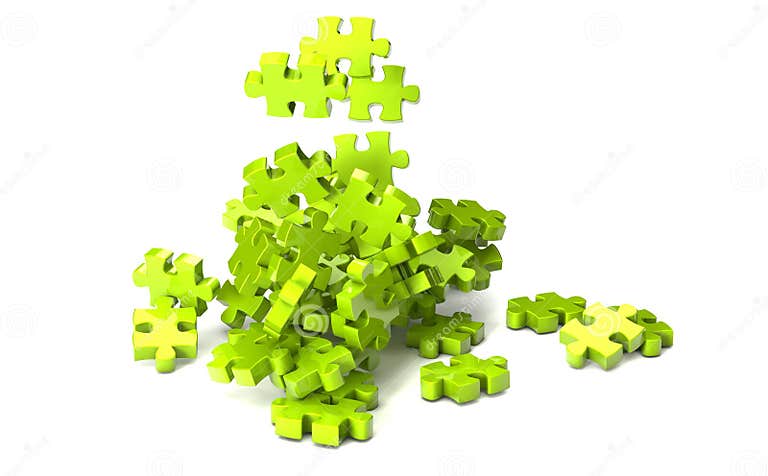 Puzzle pieces falling stock illustration. Illustration of background ...